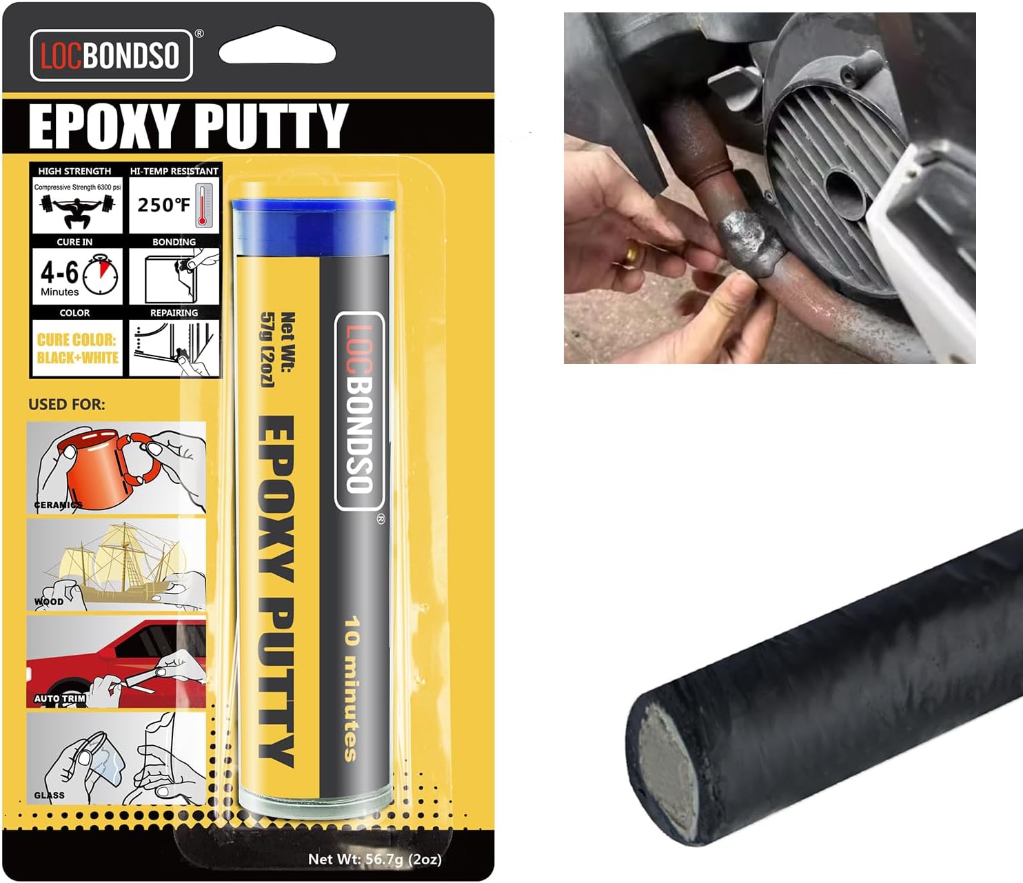 Rectorseal 97600 2-Ounce Ep-200 Epoxy Putty with Plastic Display ...