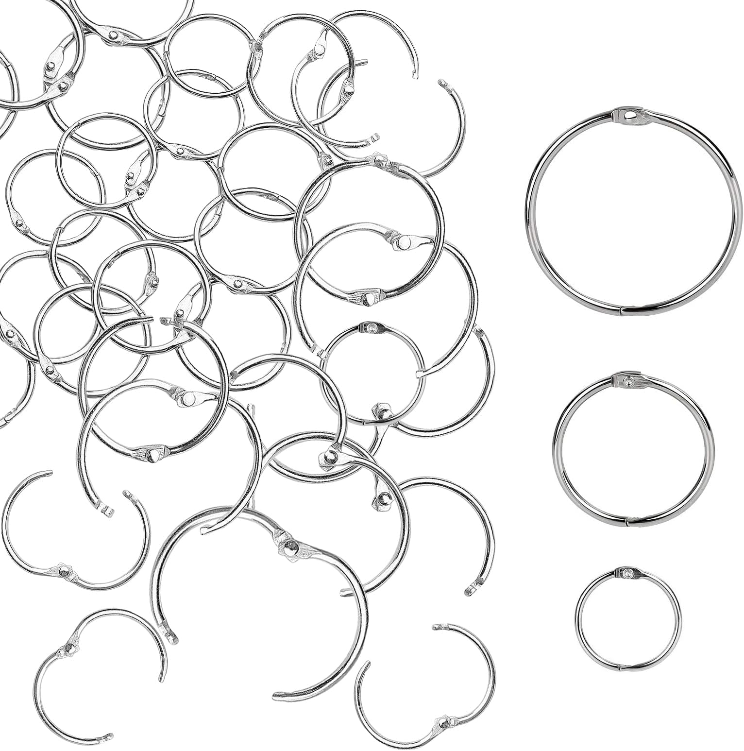 Amazon.com : CoguZed Binder Rings - 100 Assorted Metal Rings for Index ...