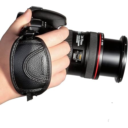 Amazon.com : USA GEAR Professional Camera Grip Hand Strap with Black ...
