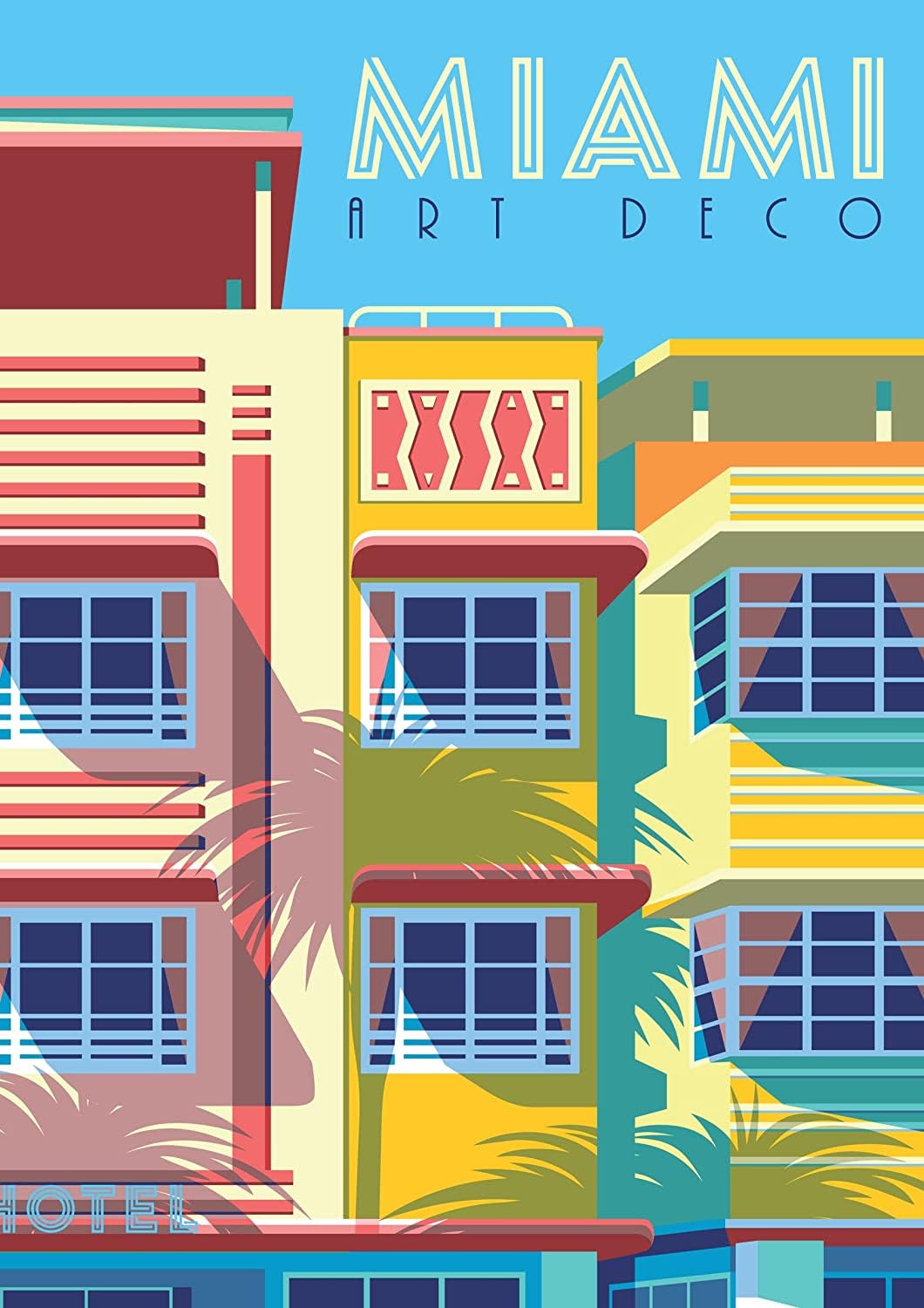 Amazon.com: A SLICE IN TIME Miami Art Deco United States Retro Travel ...