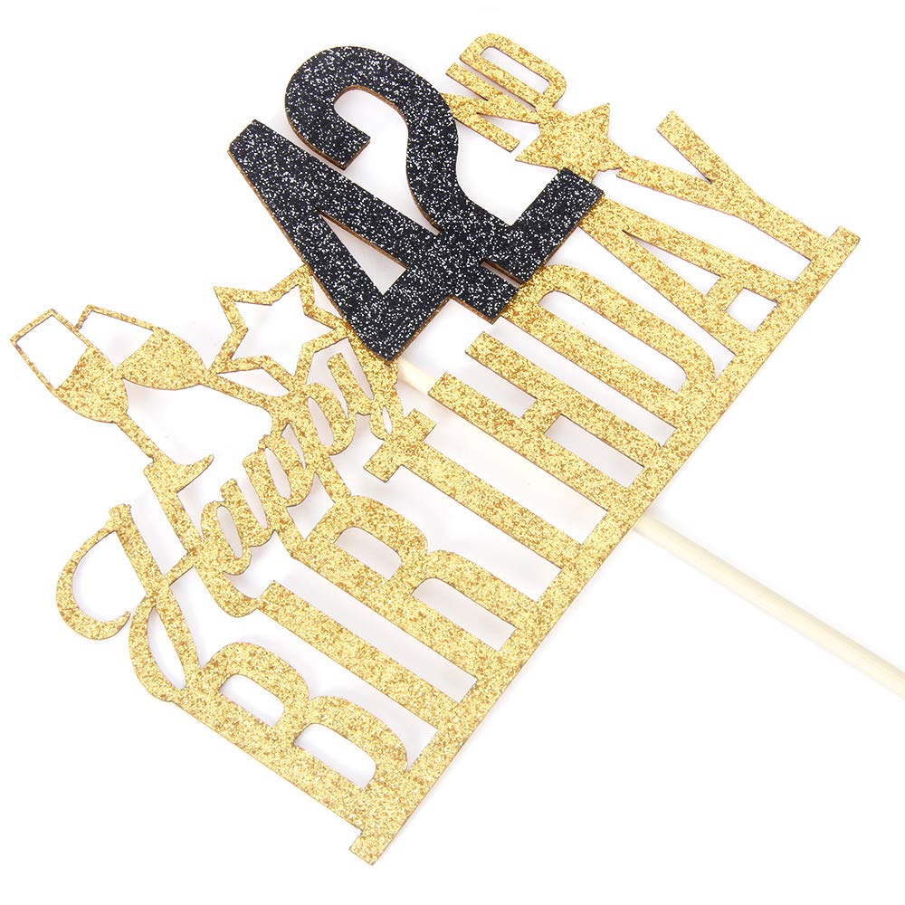 Snapklik.com : Happy 42nd Birthday Cake Topper - Forty Two-year-old ...