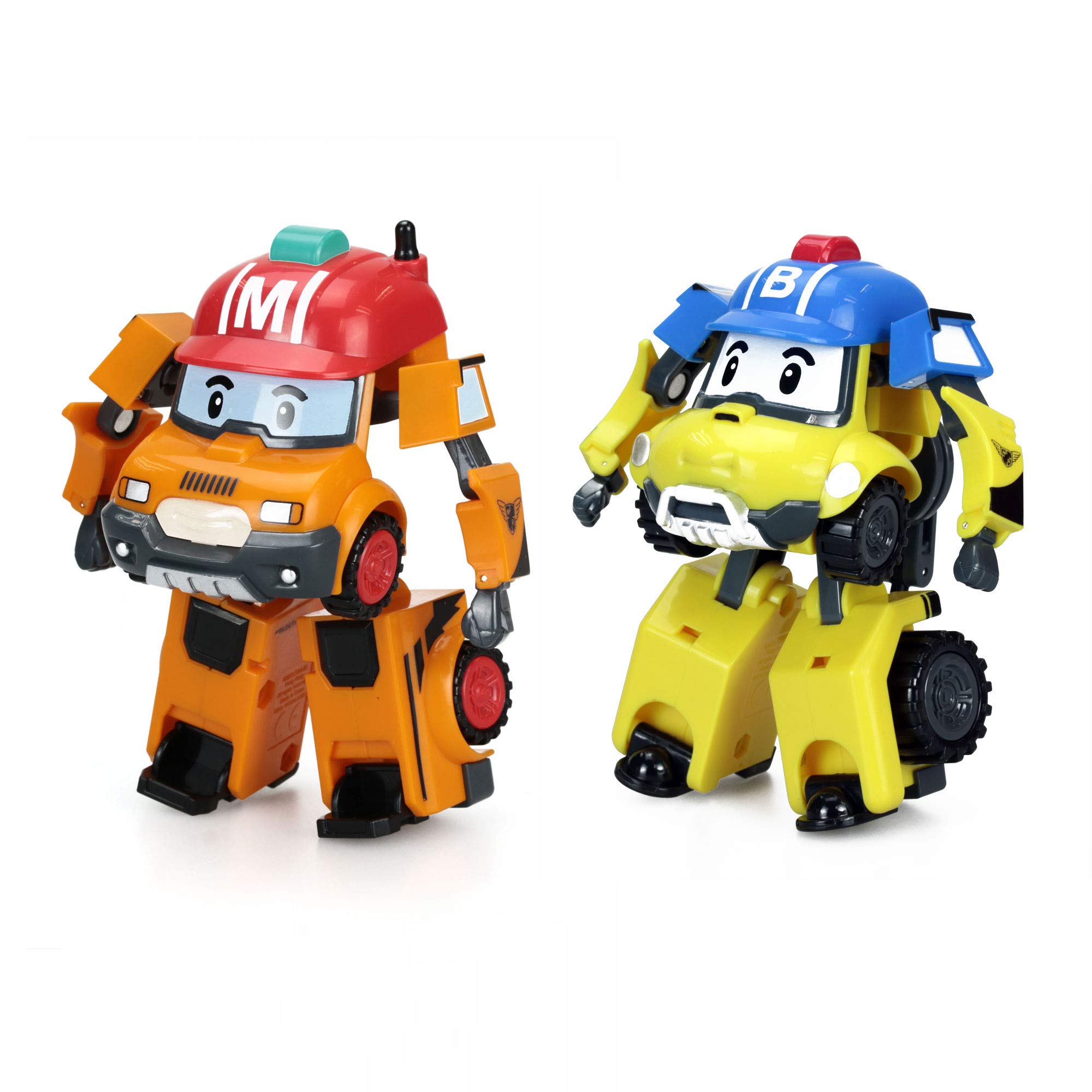 [2 Pack] Robocar Poli Mark + Bucky Transforming Robot, 4" Tramsformable ...