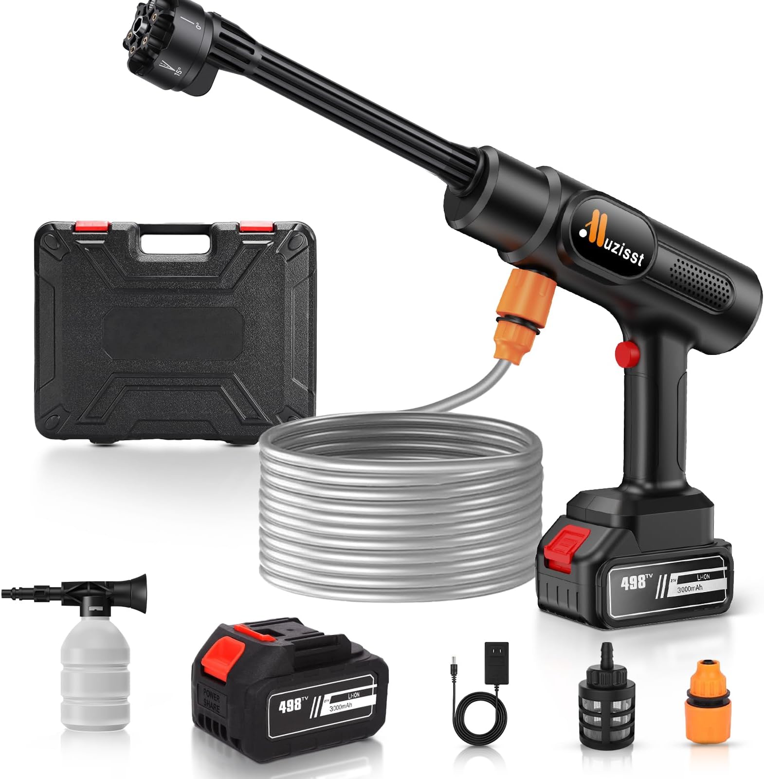 Amazon.com : Qicfnb Portable Cordless Pressure Washer 1500PSI, 6-in-1 ...