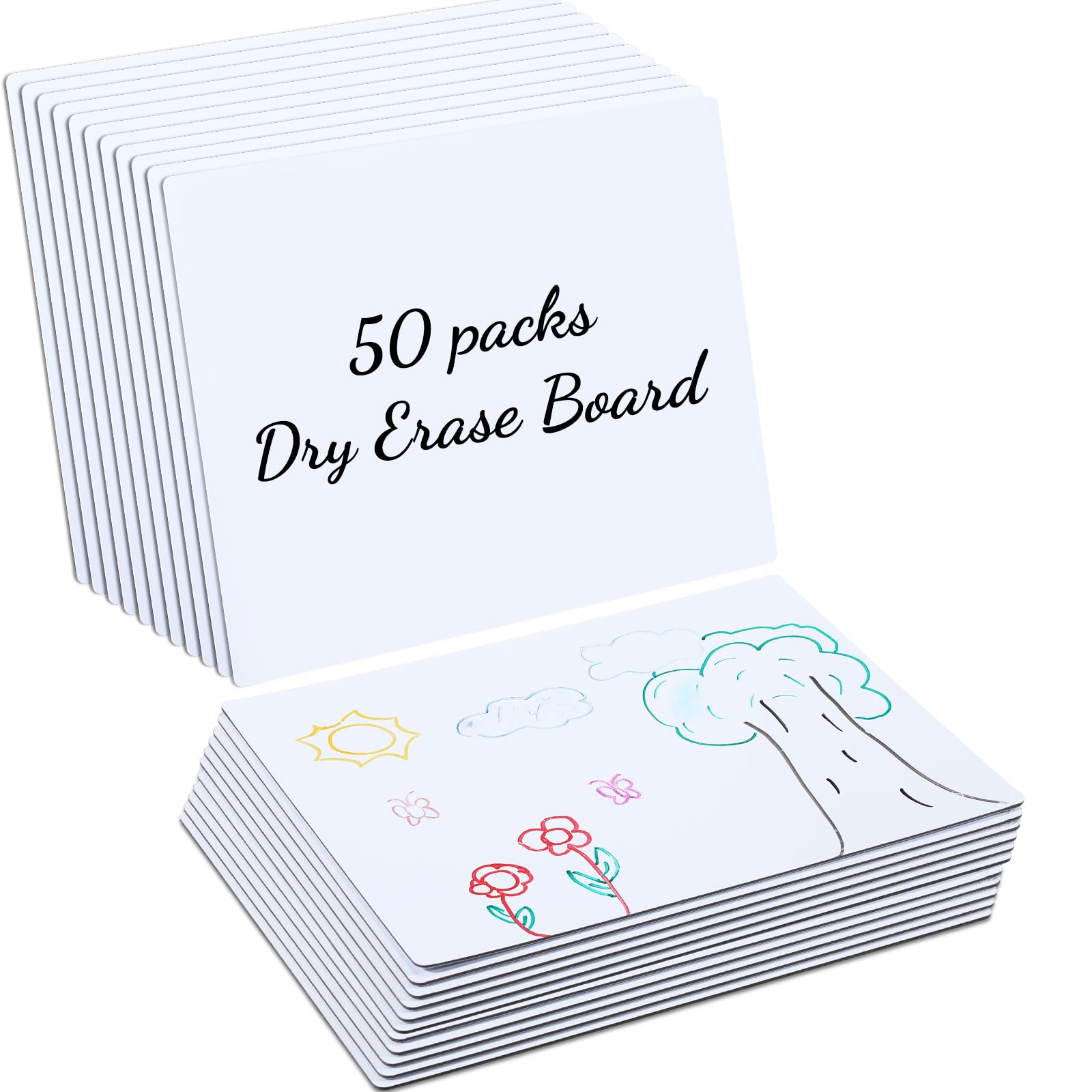 Amazon.com : Sherr 50 Pack Dry Erase Boards Double Sided Whiteboard ...