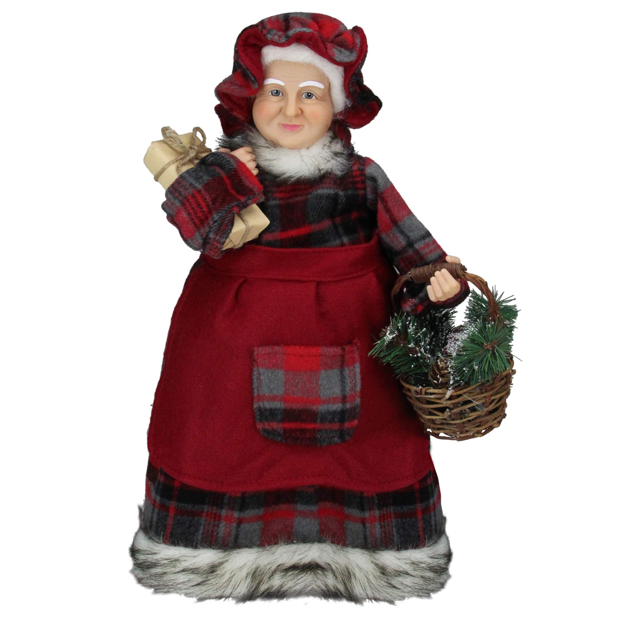 Amazon.com: Northlight Country Rustic Mrs. Claus in Red Checkered Dress ...