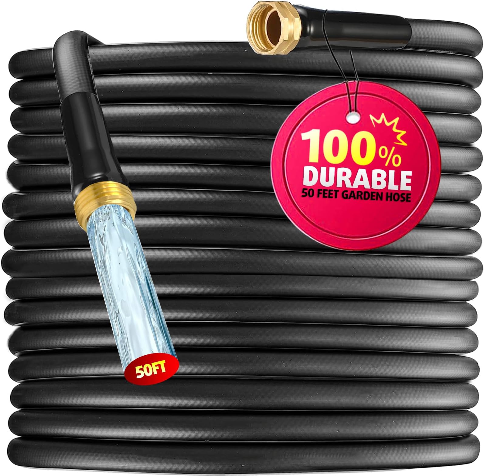 Amazon.com: Guitrees 90FT 5/8 Heavy-Duty Rubber Garden Hose - 200psi ...