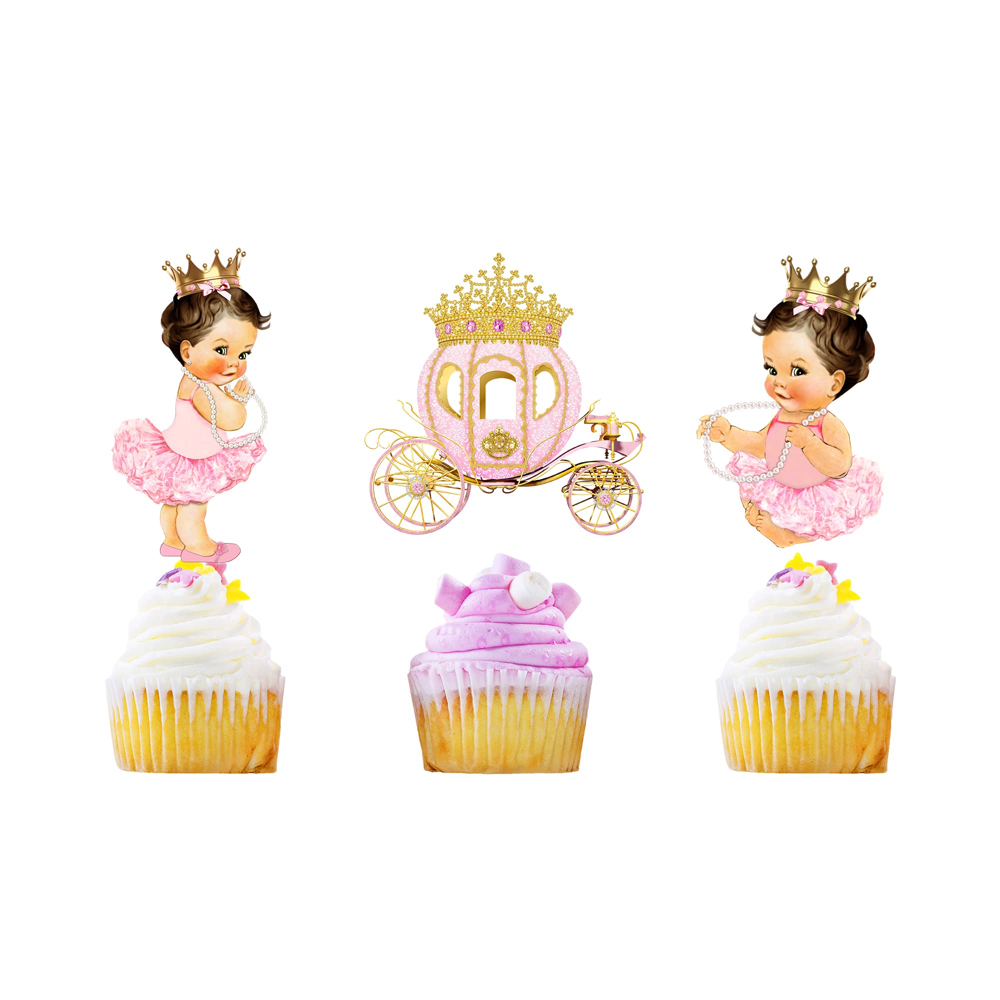 Little Princess Cupcake Toppers 45 Pcs Royal Princess Cake Topper ...