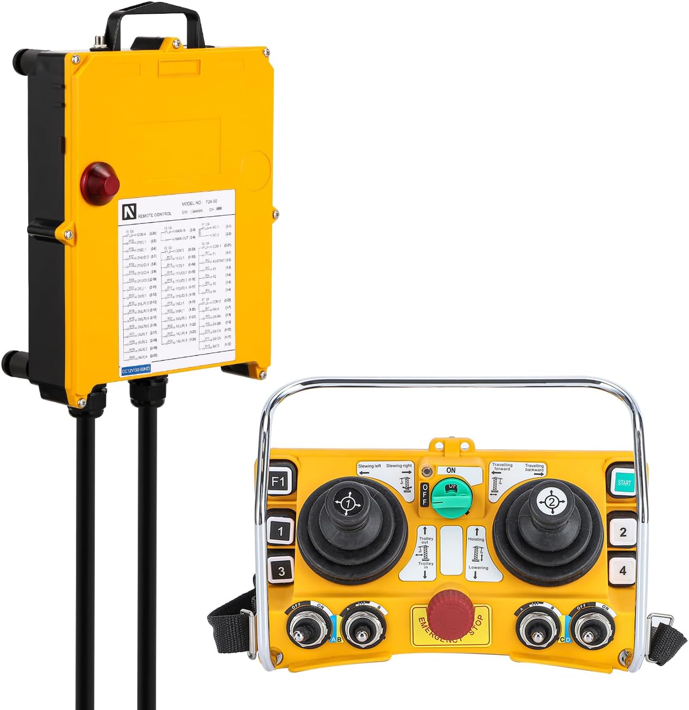 Amazon.com: NEWTRY Wireless Crane Remote, 12V Industrial Remote Control ...