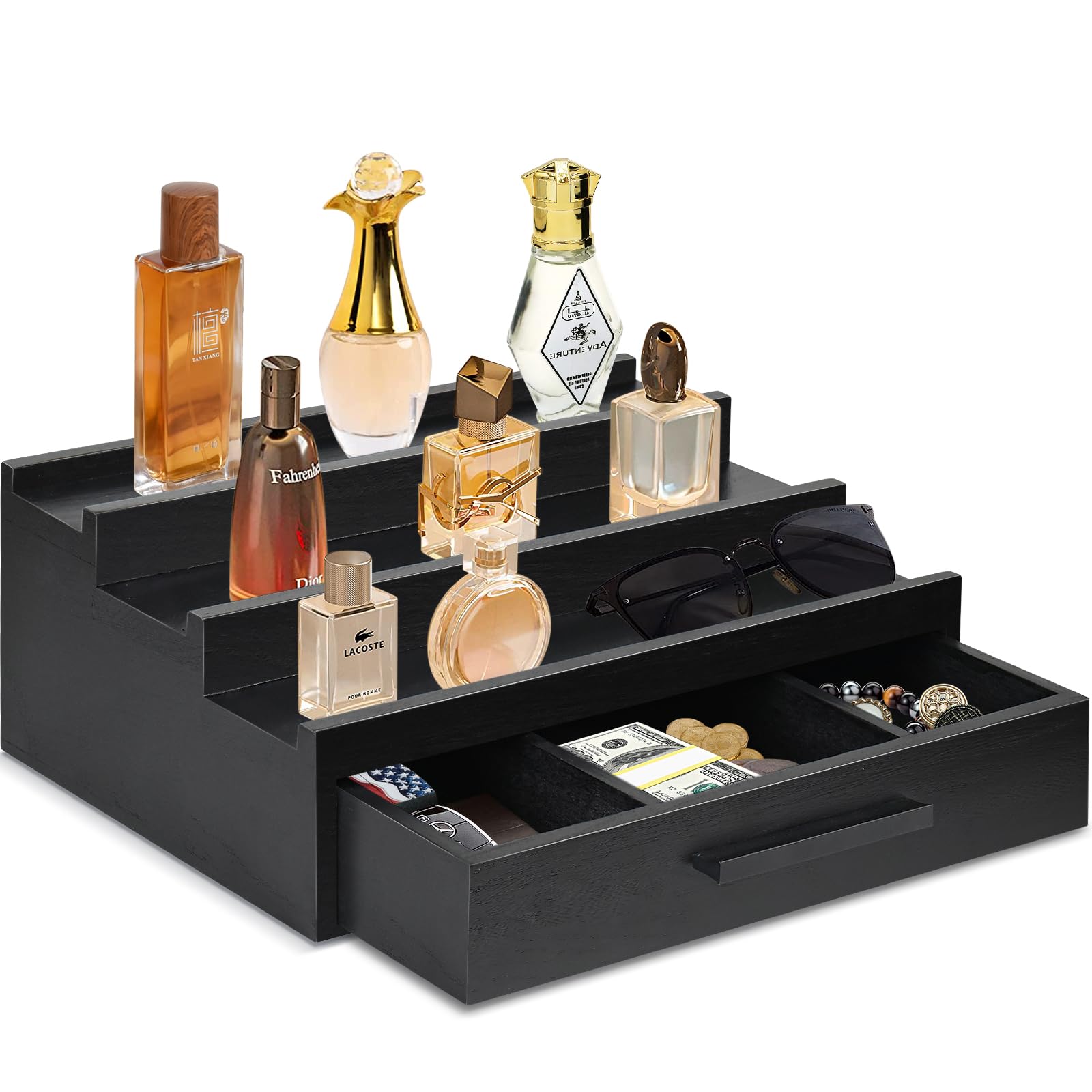 Amazon.com: 3-Tier Cologne Organizer for Men, Wood Perfume Organizer ...