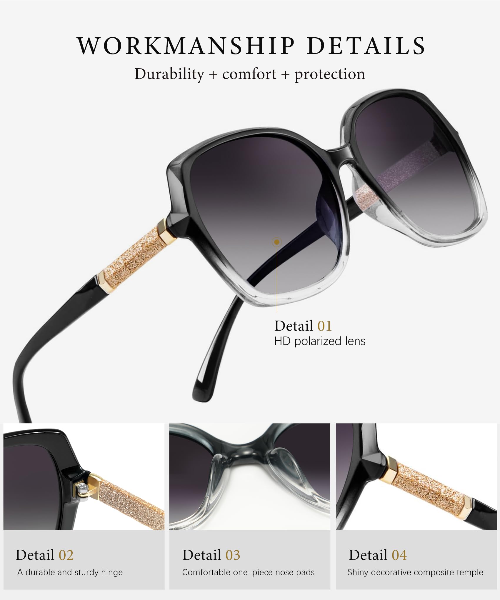 Snapklik.com : KALIYADI Polarized Sunglasses Womens Trendy Square ...
