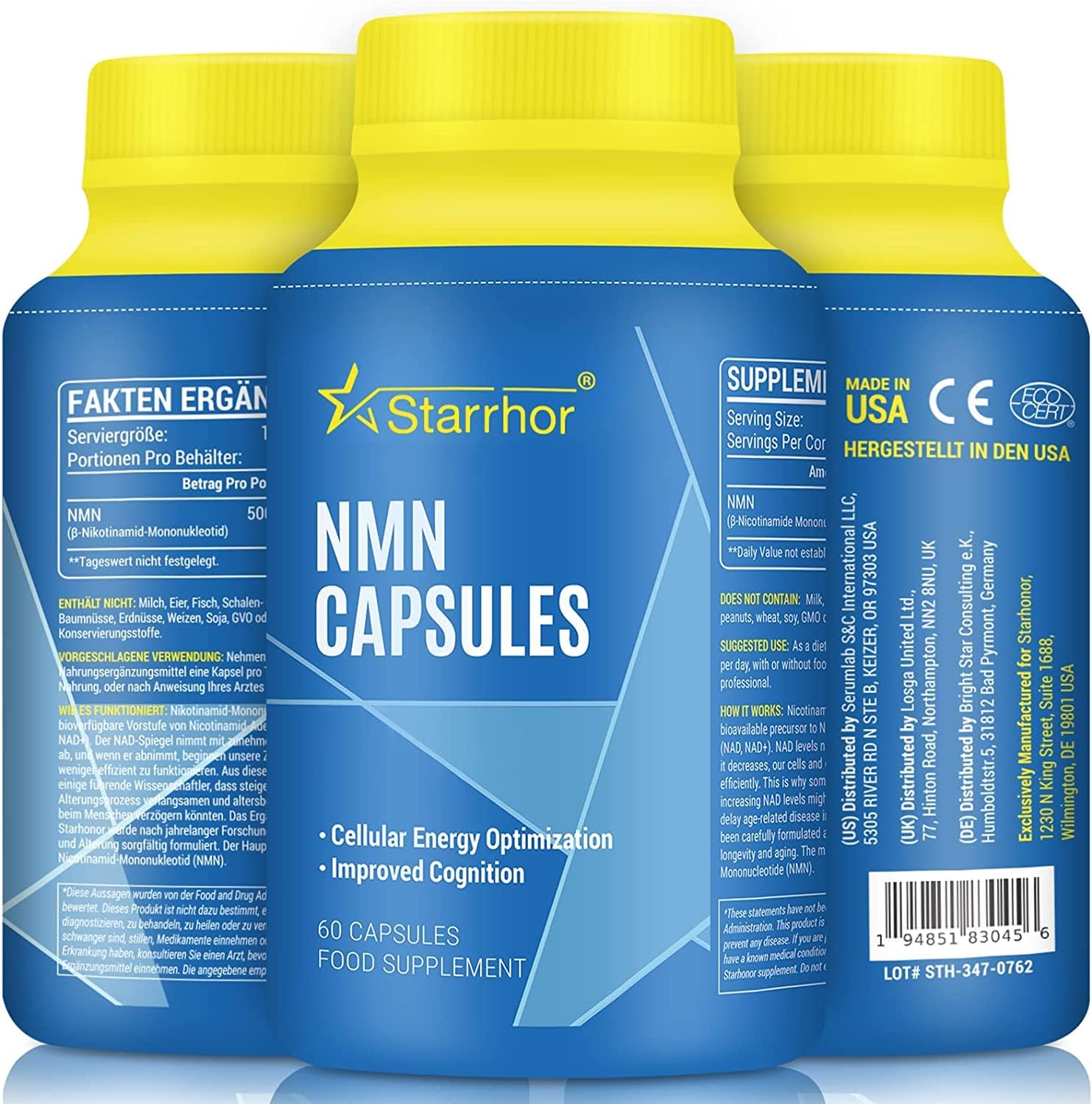 Suplementos NMN de 500 mg de la más alta potencia Cápsula ...