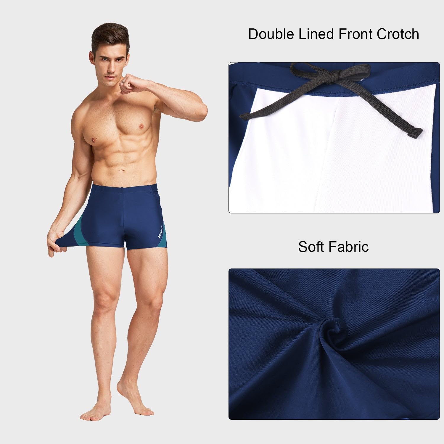Snapklik.com : Baleaf Mens Square Leg Athletic Swim Jammers Durable ...
