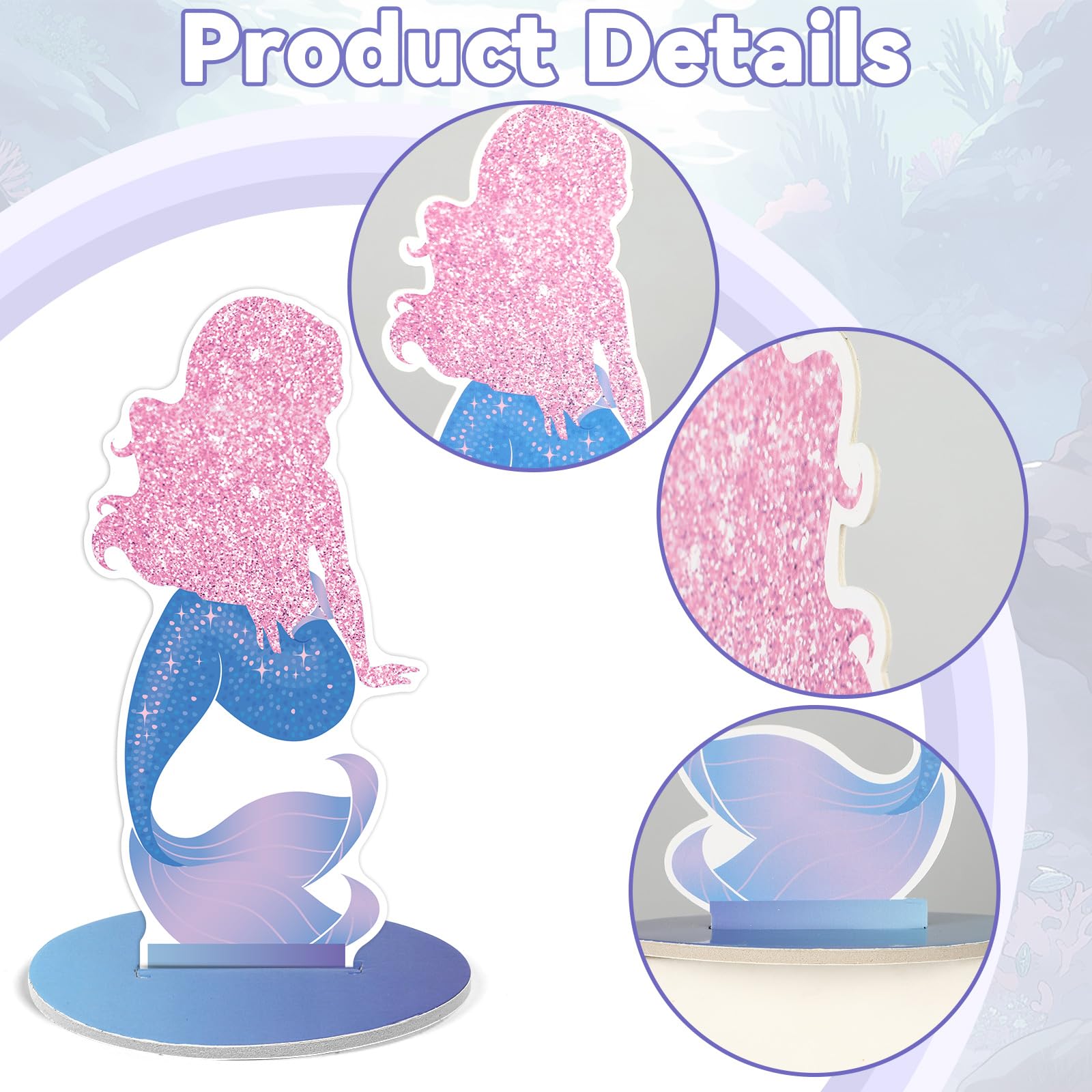 Snapklik.com : 24 Pcs Mermaid Birthday Decorations Little Mermaid Table ...
