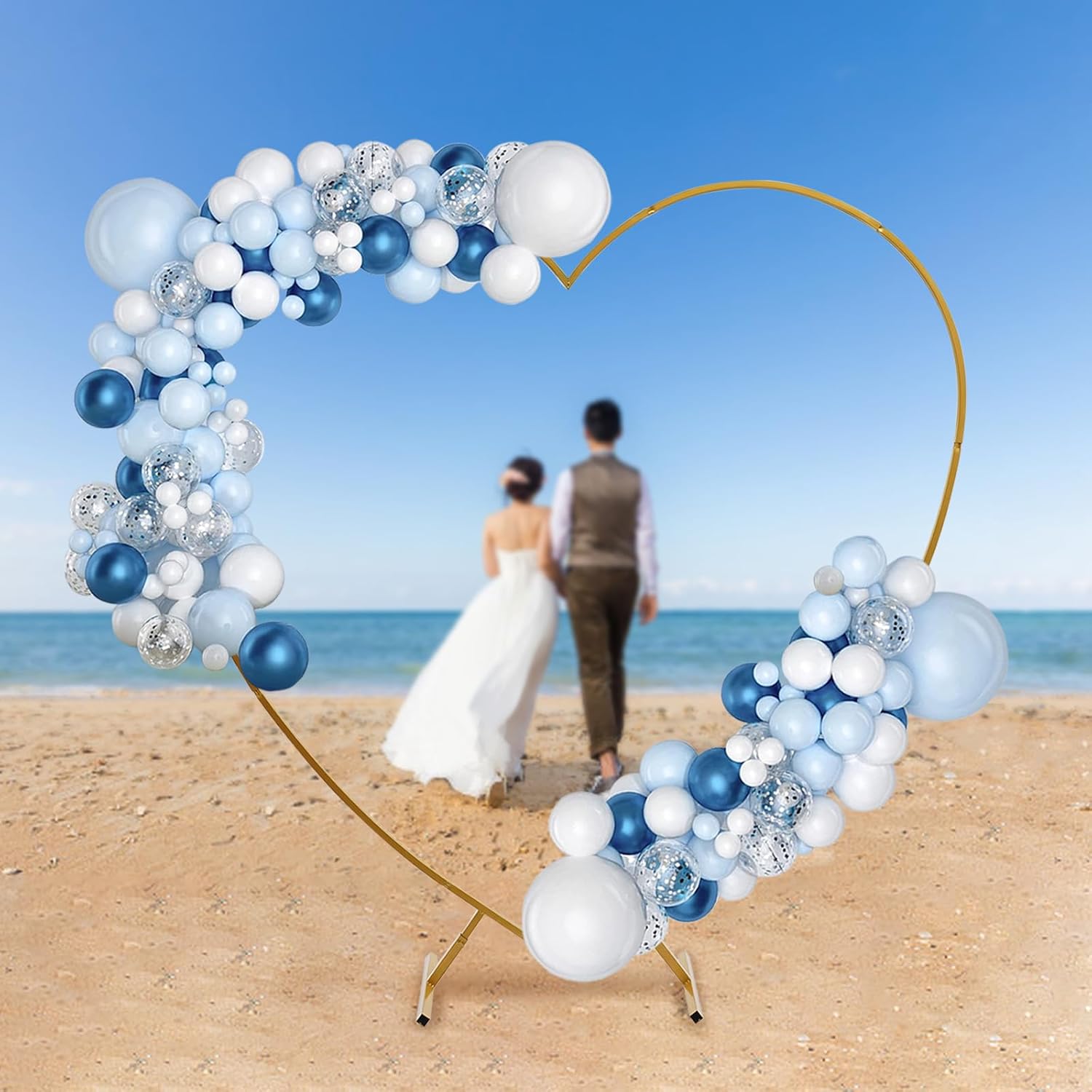 Amazon.com : Large Love Heart Balloon Arch Stand Metal Wedding Arch ...