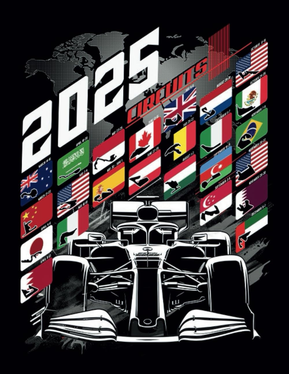 Buy 2025 Formula Racing Circuit Schedule: Track Schedules, Race ...