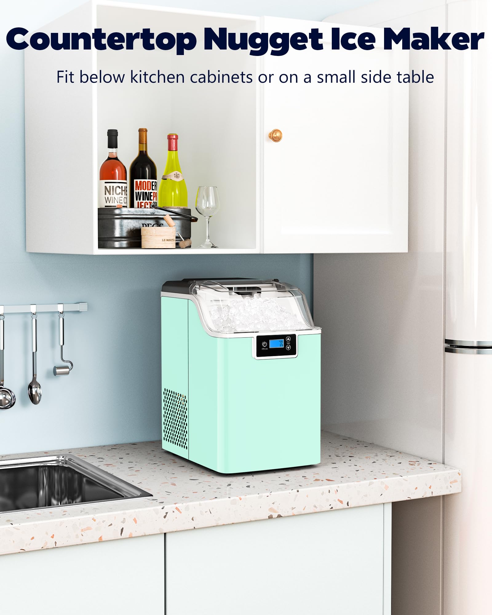 Snapklik.com : Kndko Ice Makers Countertop,45lbs/Day,Nugget Ice Maker