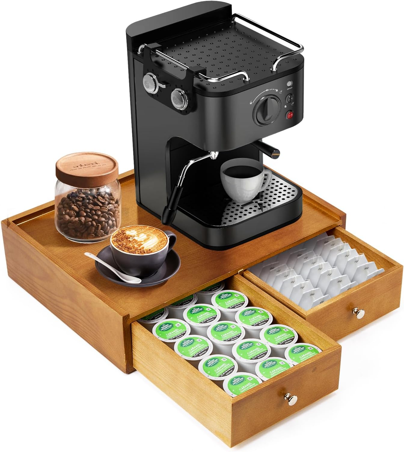 Amazon.com: Wooden K Cup Holder For Counter, K Cup Drawer Organizer ...