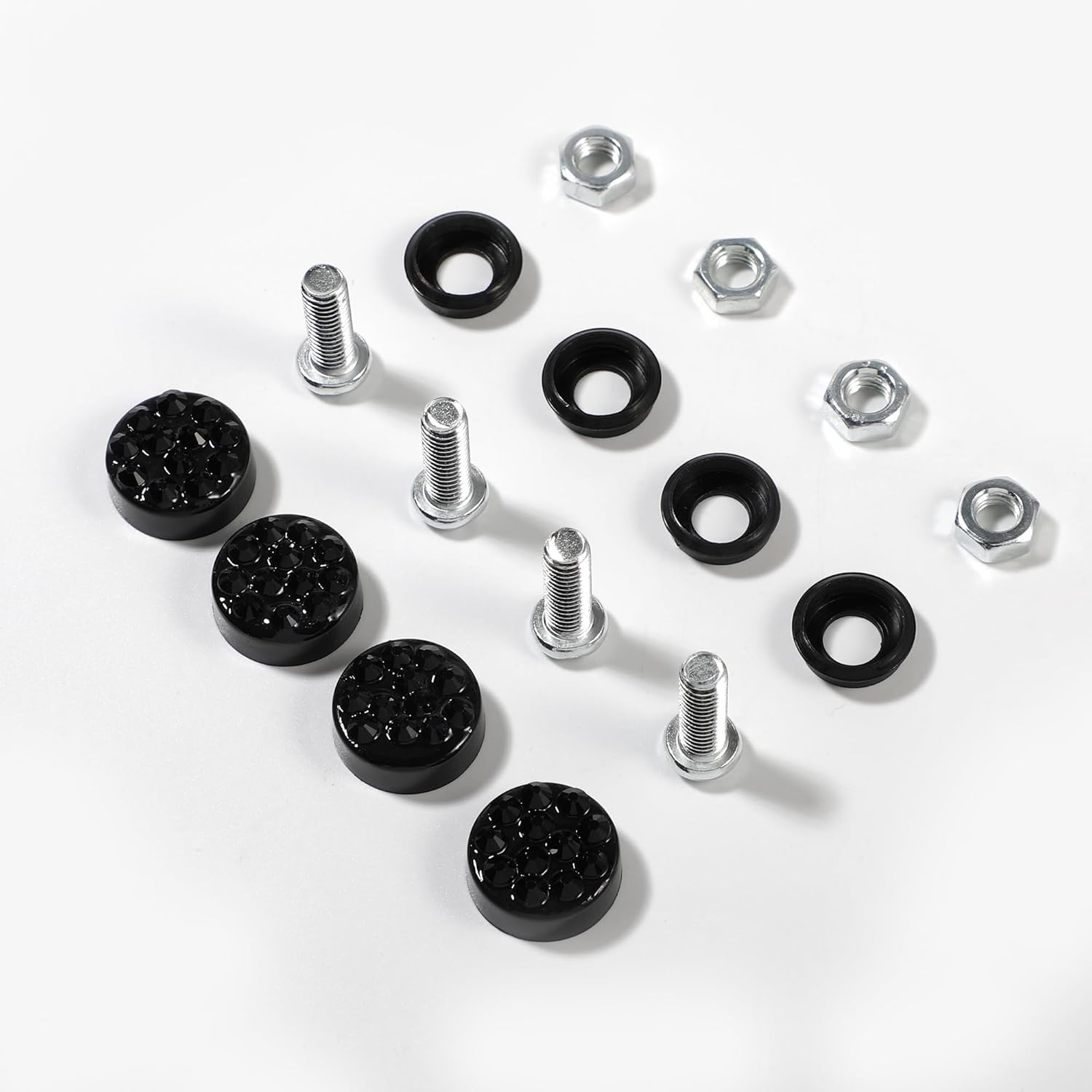 Amazon.com: Car License Plate Fasteners Screws Caps Covers Black ...