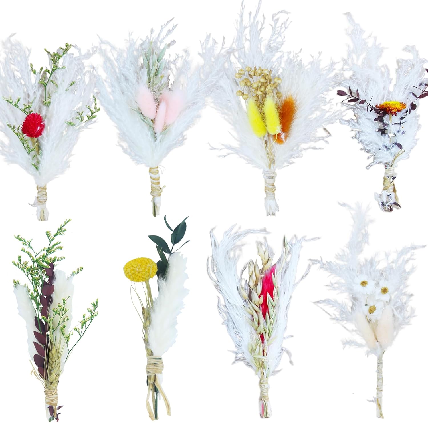 Amazon.com: CITYES 8Pcs Mini Dried Flower Bouquet Mixed Natural Dried ...