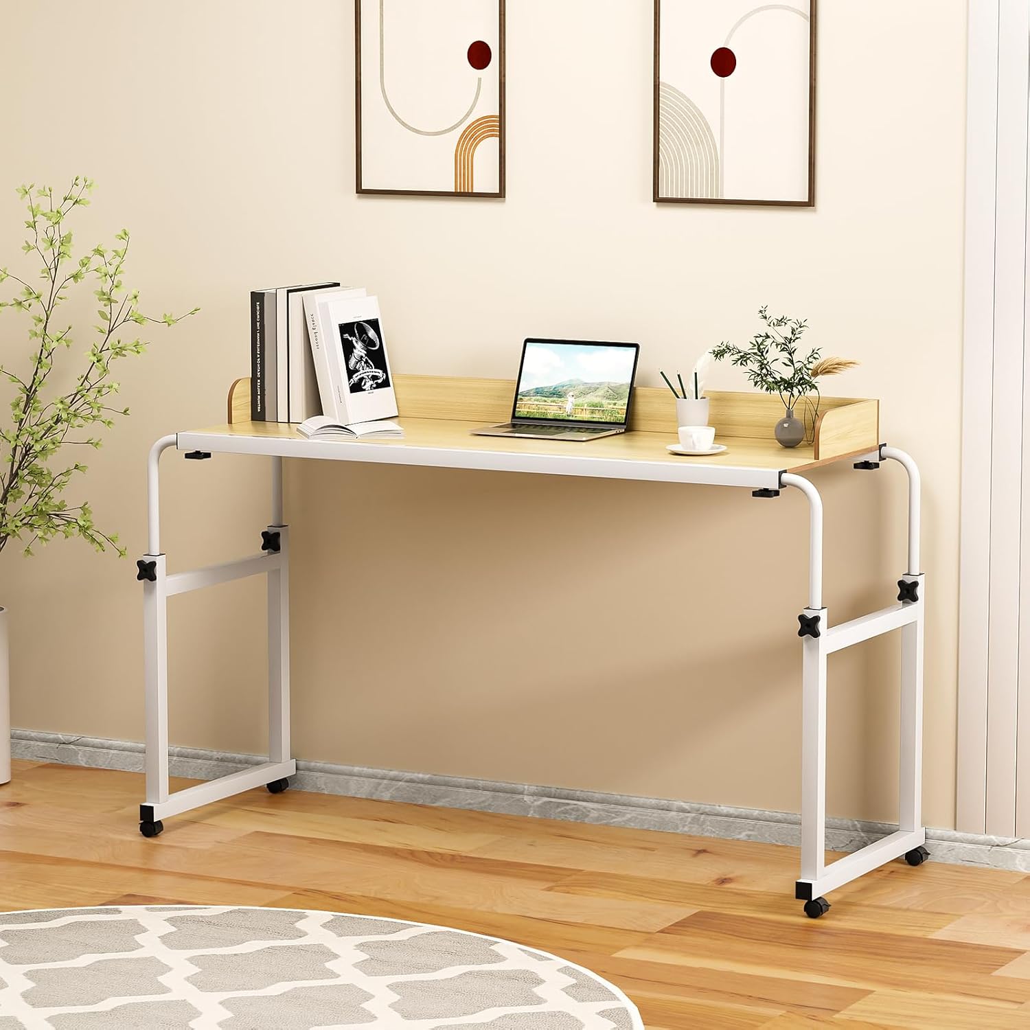 Amazon.com: VEAREAR Overbed Table, Height Adjustable Bed Tray with ...