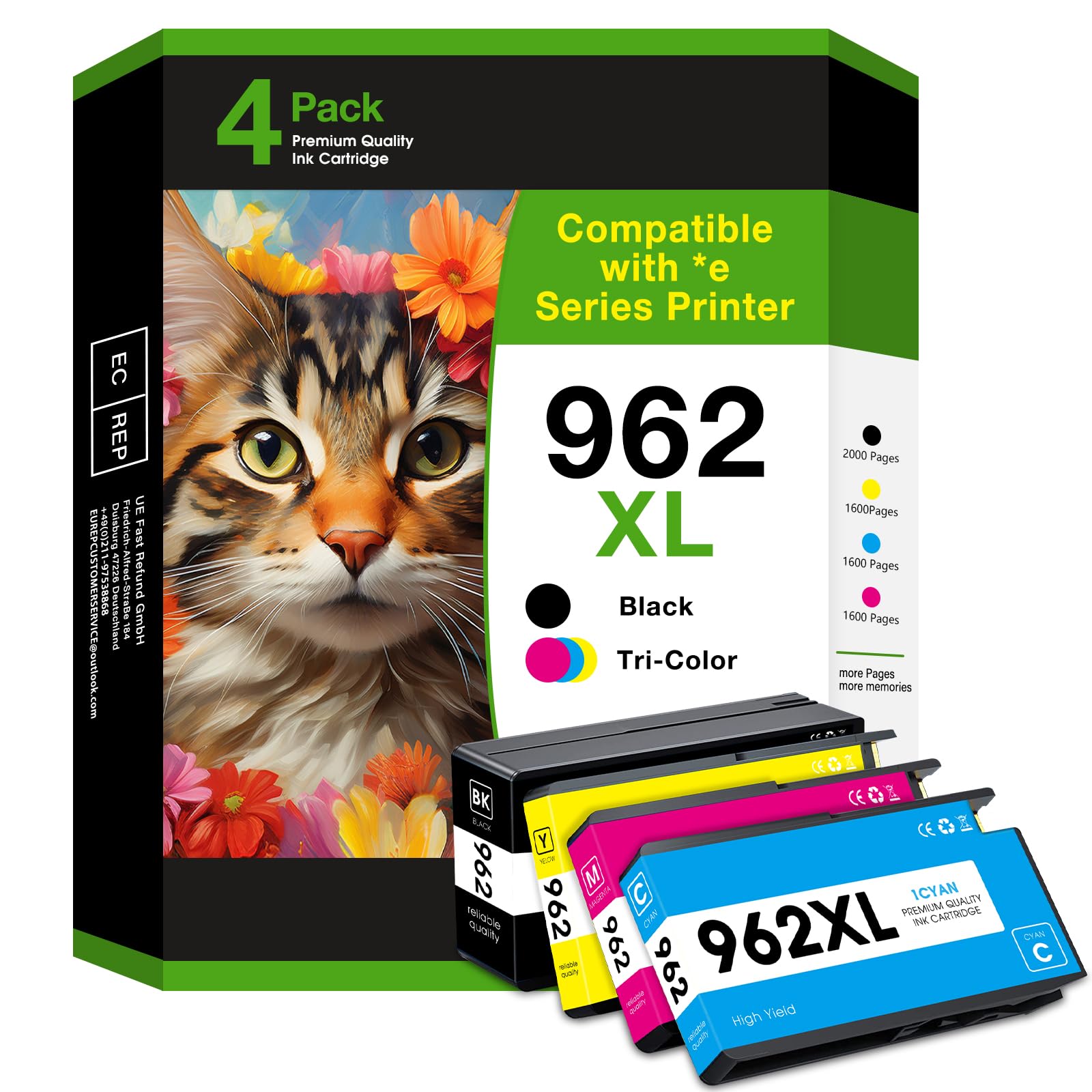 Amazon.com: HOTCOLOR 962XL 962 Ink cartridges for hp 962xl Ink ...