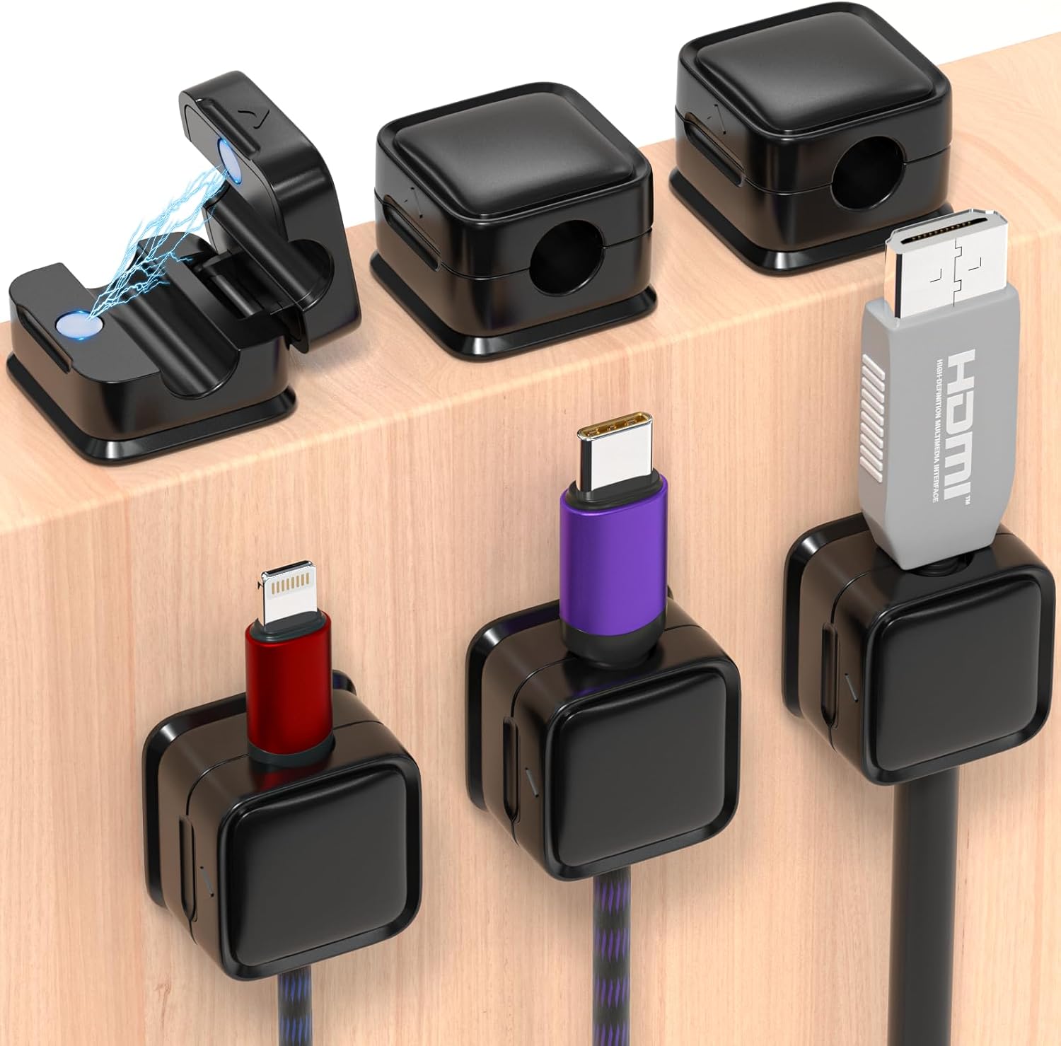 Amazon.com: 6 Pack Magnetic Cord Organizer, Easy Secure Adhesive Cable ...