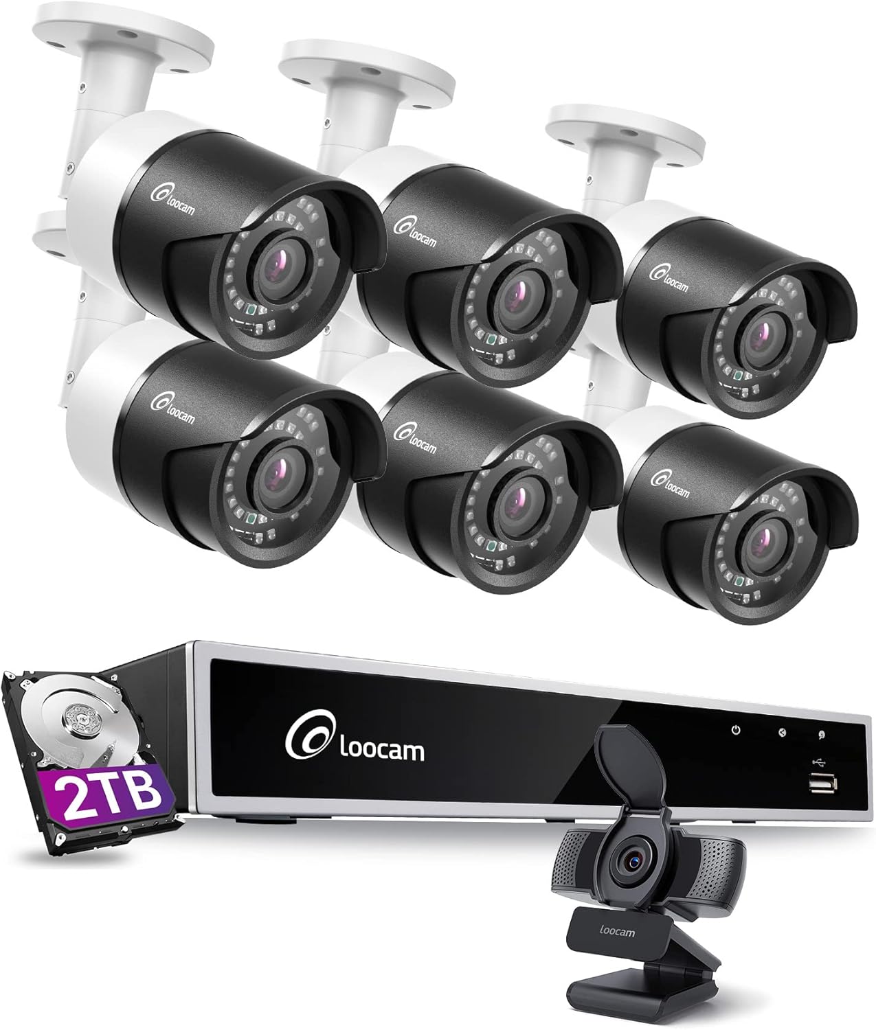 Amazon.com : Loocam 1080p Surveillance Security Camera System 2TB Hard ...