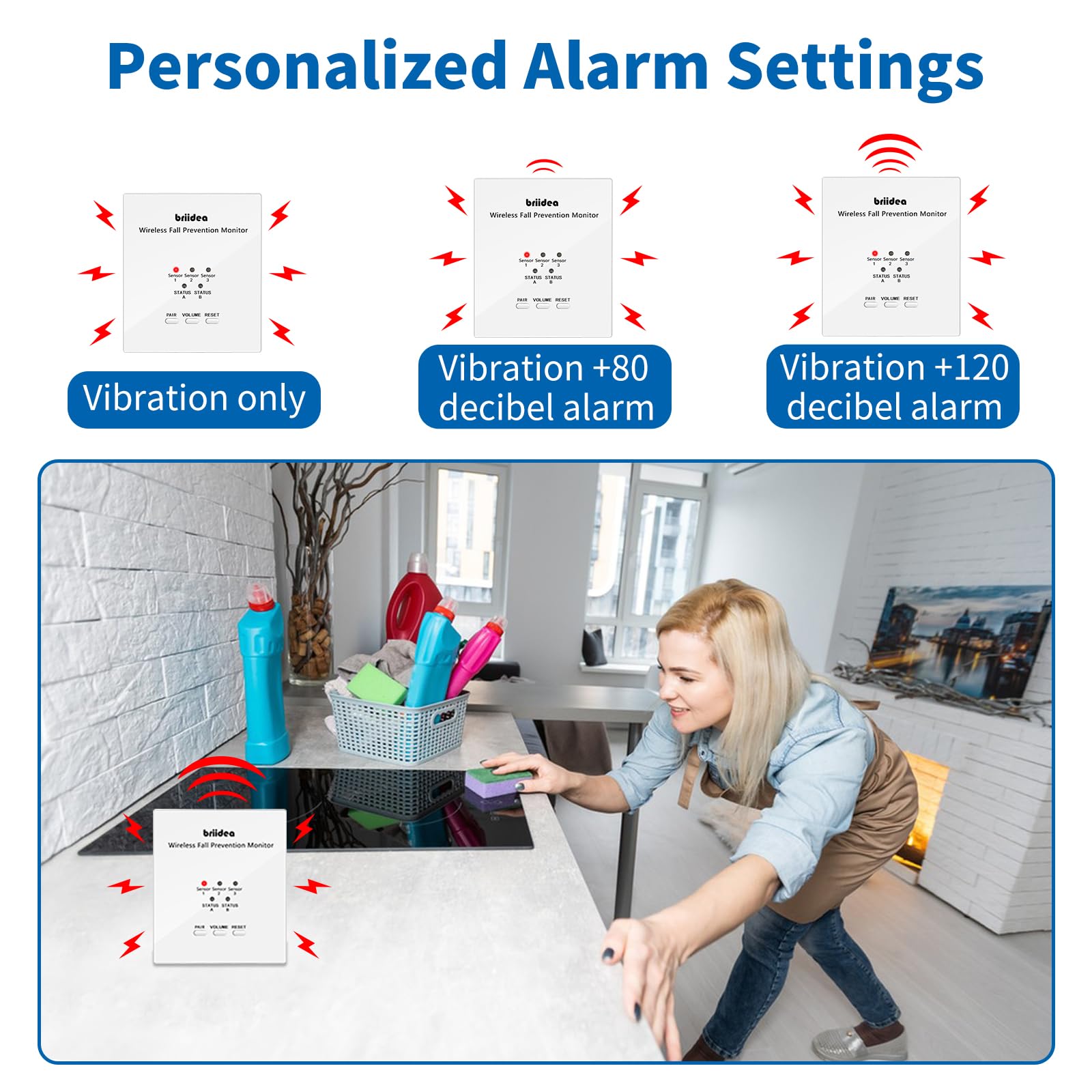 Snapklik.com : Briidea Wireless Bed Alarm For Elderly Adults, Fall ...