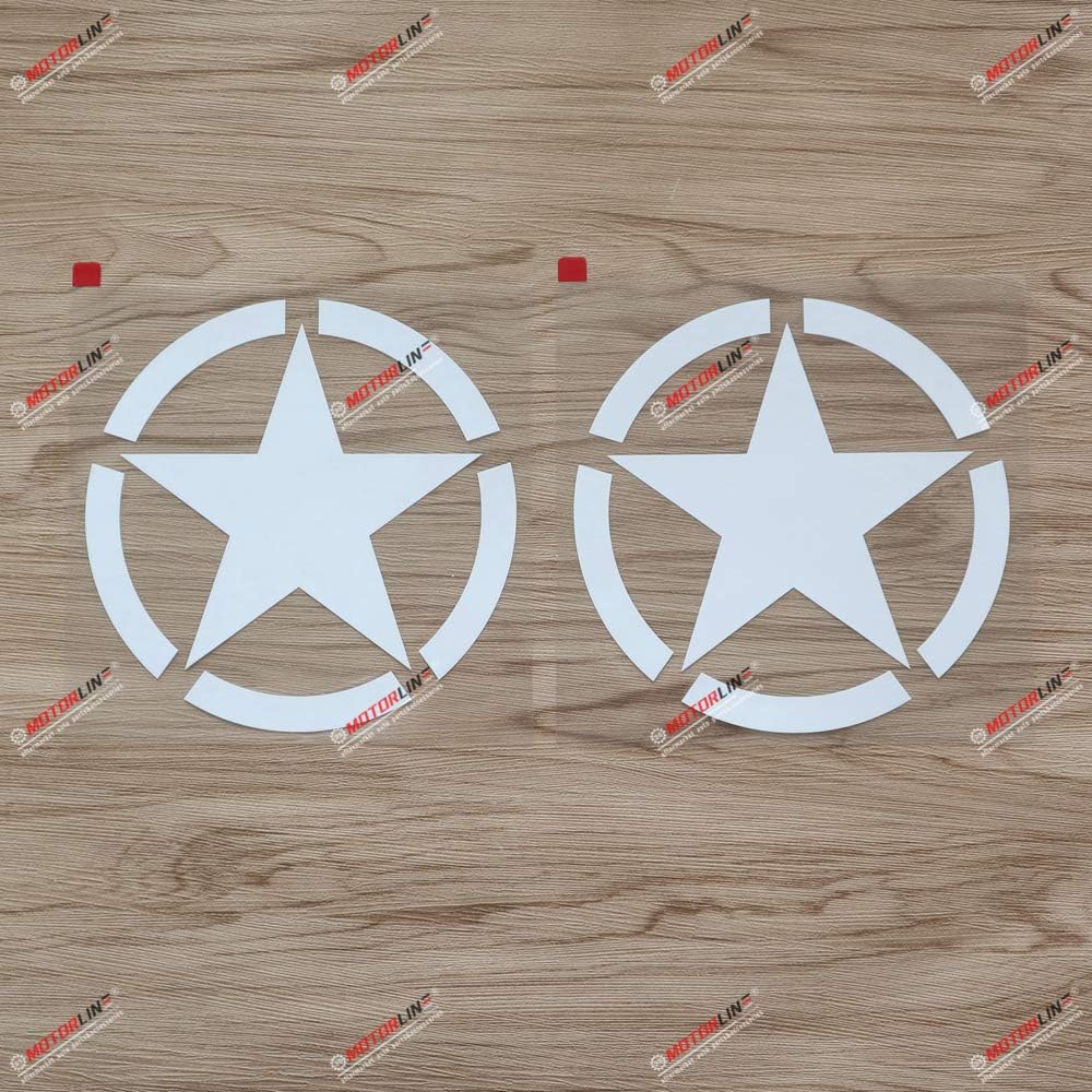 Amazon.com - (2) 4'' Army Star WW2 Decal Sticker Car Vinyl fit for Jeep ...