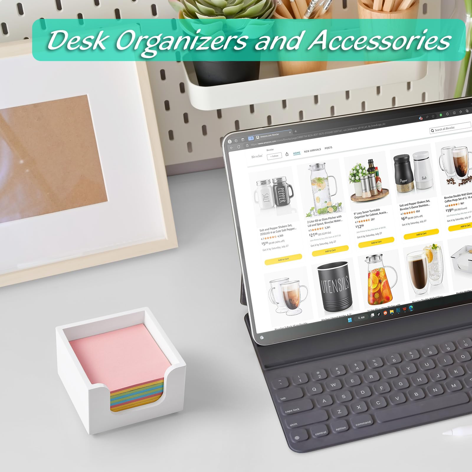 Snapklik.com : Sticky Note Holder, Wood Post It Note Dispenser For ...