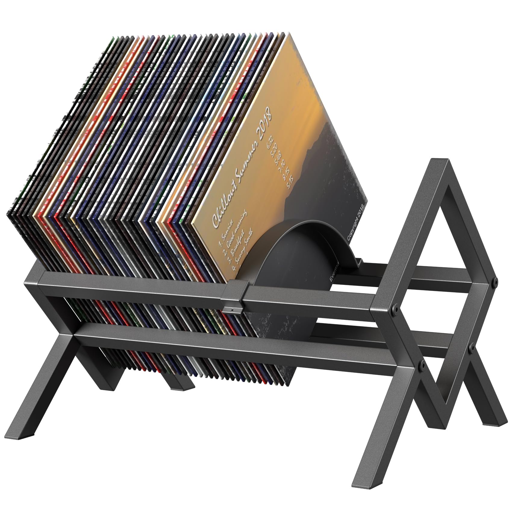 COWISH Record Storage Holder - Metal Record Stand 80-100 LP Storage ...