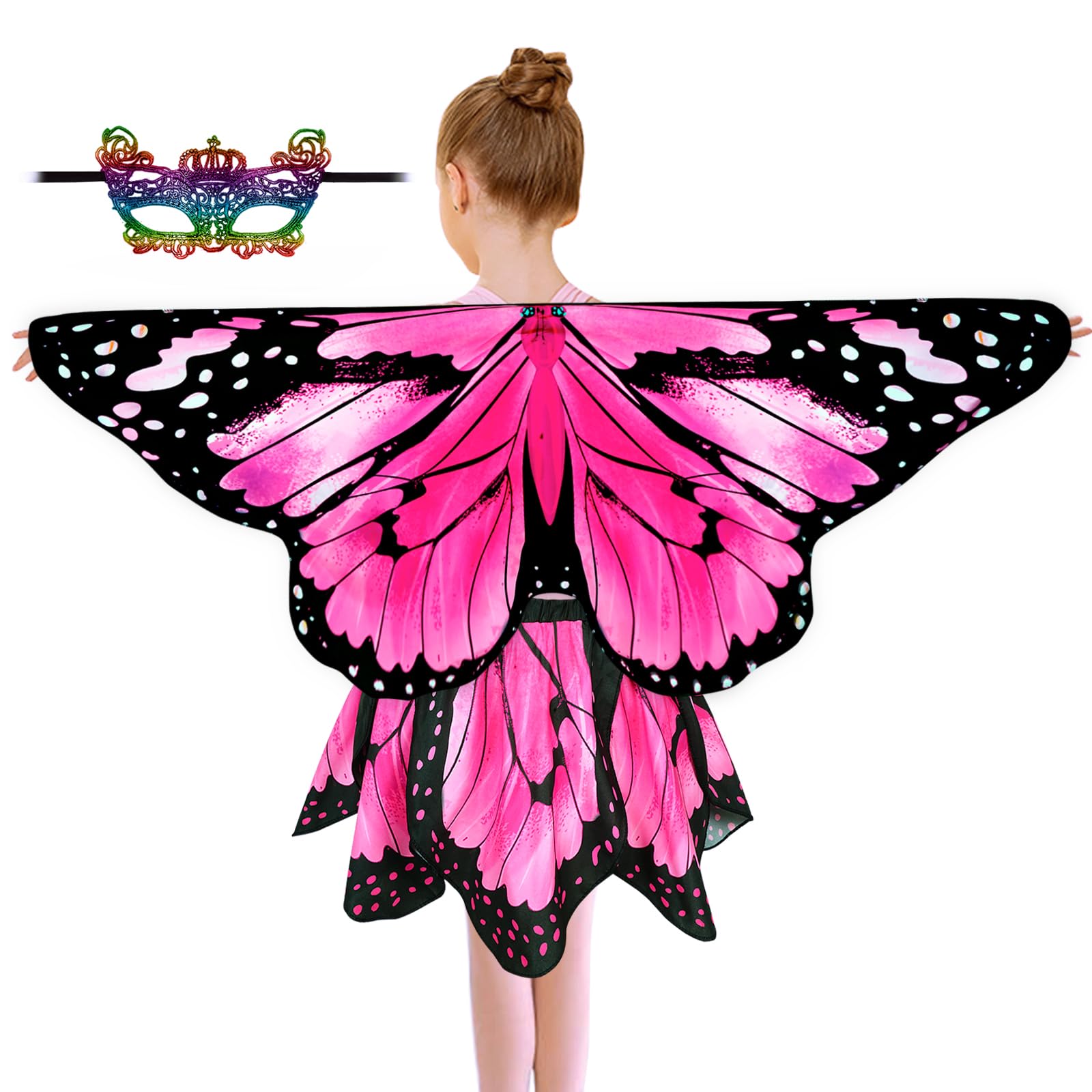 Amazon.com: Sunlisky Kids Butterfly Wings Costume for Girls Fairy-Wings ...