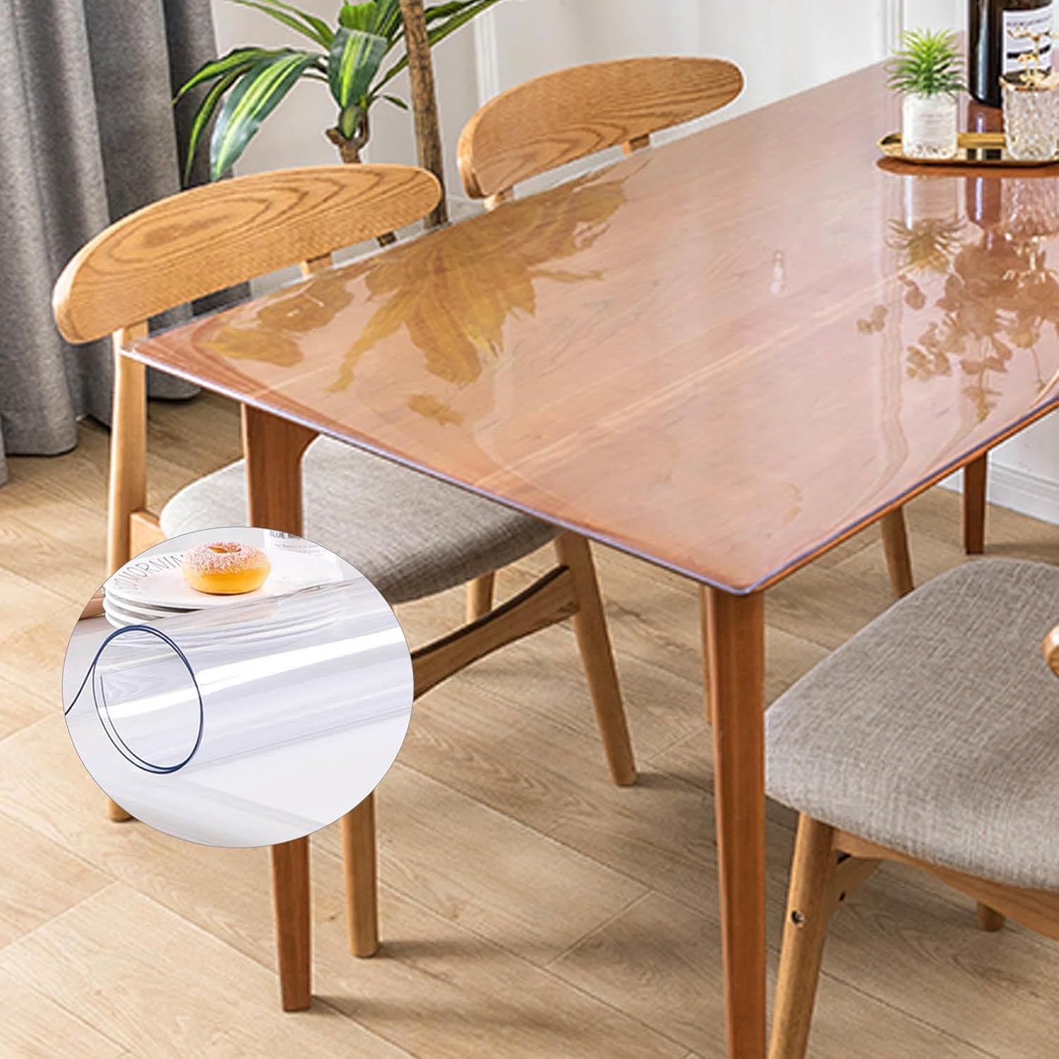 Amazon.com: DZHTUF Waterproof Tablecloth,Clear Plastic Table Cover,1 ...