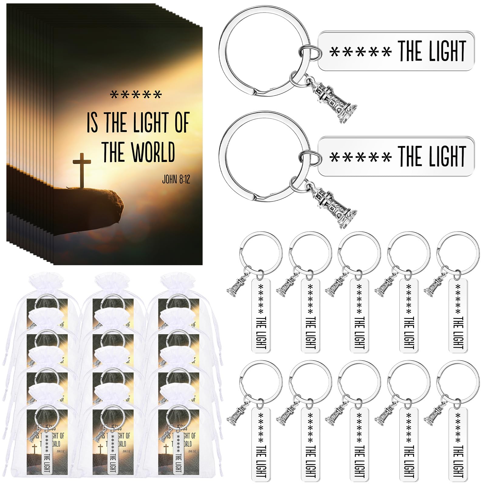 Tondiamo 15 Sets Jesus Keychain Bulk Jesus Bible Gifts 15 Jesus Is the ...