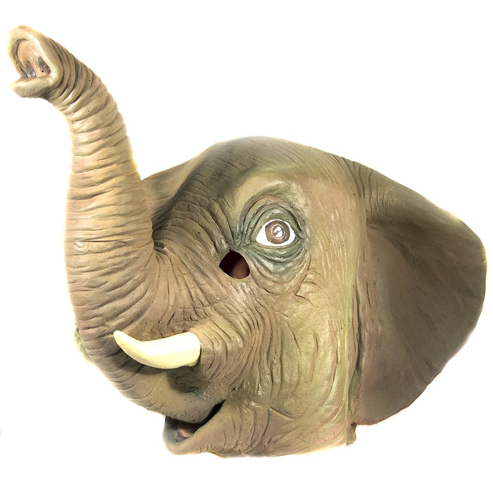 Amazon.com: HMS Elephant Realistic Animal Mask, Grey, One Size ...