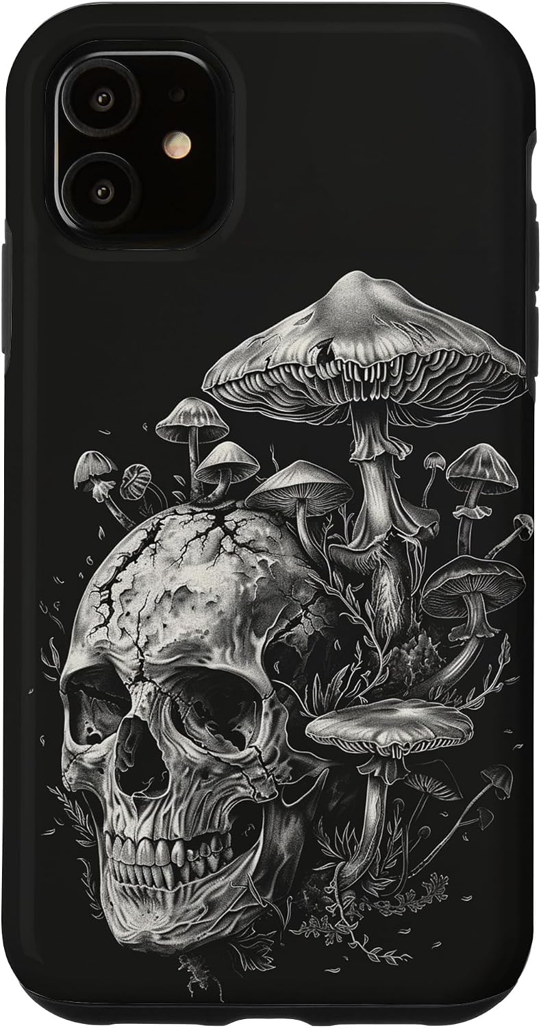 Amazon.com: iPhone 11 Skull Goth Gothic Occult Emo Satanic Mushroom ...