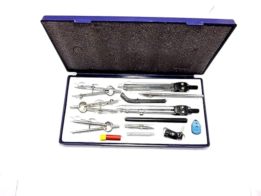 ENGINEERING DRAWING INSTRUMENTS BOX GEOMETRY BOX WITH SET OF 13 PARTS ...