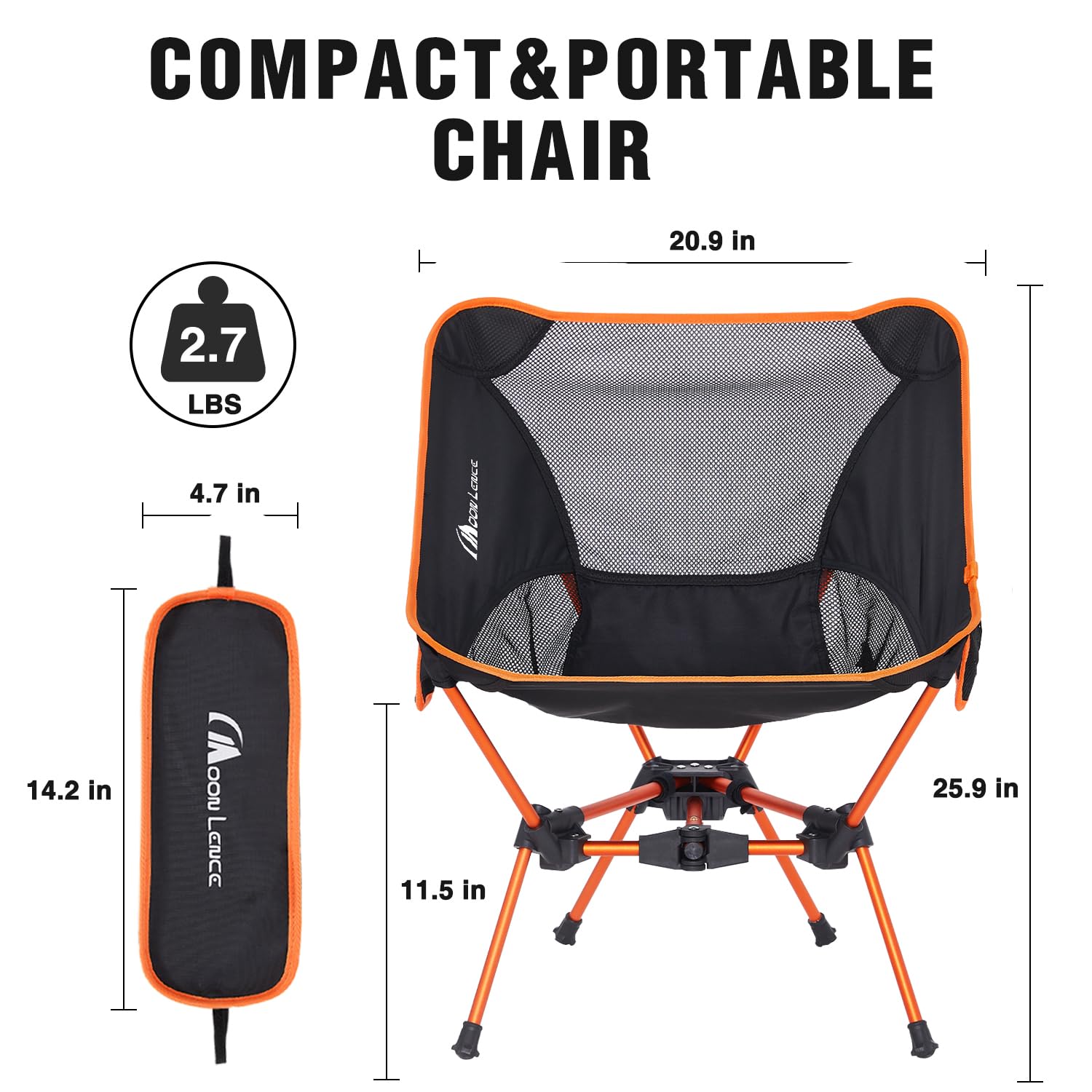 Compact Hiking Chairs MOON LENCE 4th Gen Ultralight Camping Chairs 2 ...