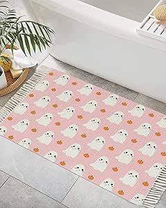 Amazon.com: Lsrtoss Pink Halloween Ghost Bathroom Rugs 2'x3', Farmhouse ...