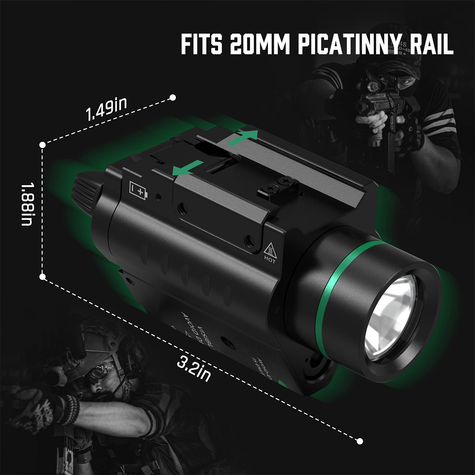 Feyachi LF-58 Green Laser Weapon Light Combo 200 Lumen...B09F9LWGVJ ...
