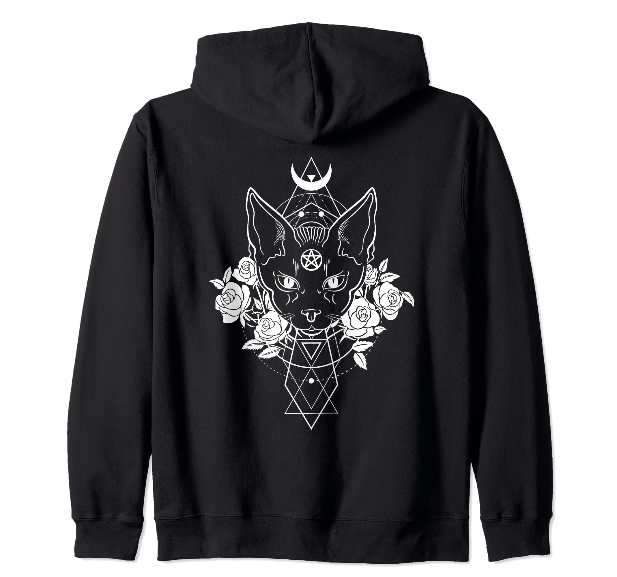 Amazon.com: Occult Sacred Geometry Wiccan Pagan Pentagram Cat Satanic ...