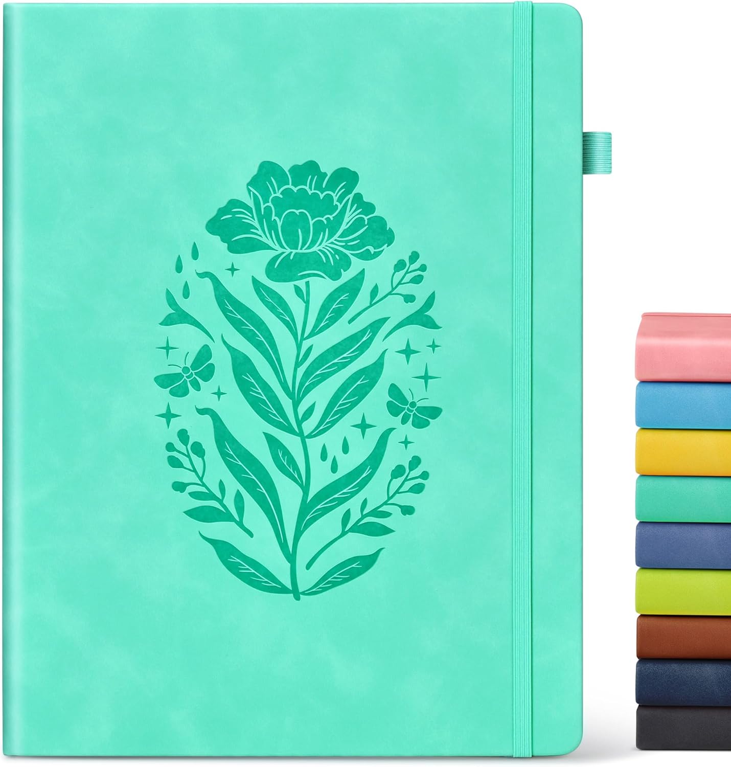 Amazon.com : MUAHLIUB Flower Journal notebook (Green, A4) : Office Products