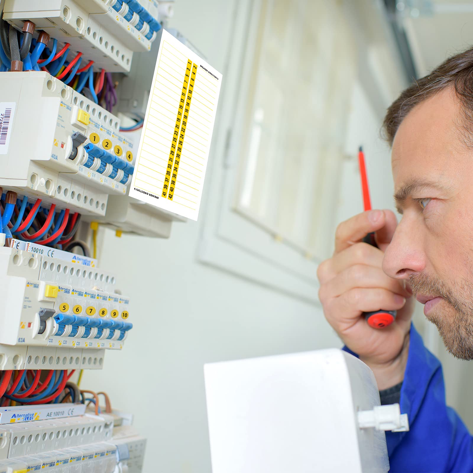 Snapklik.com : 4 Pieces Electrical Panel Label Breaker Directory Label ...