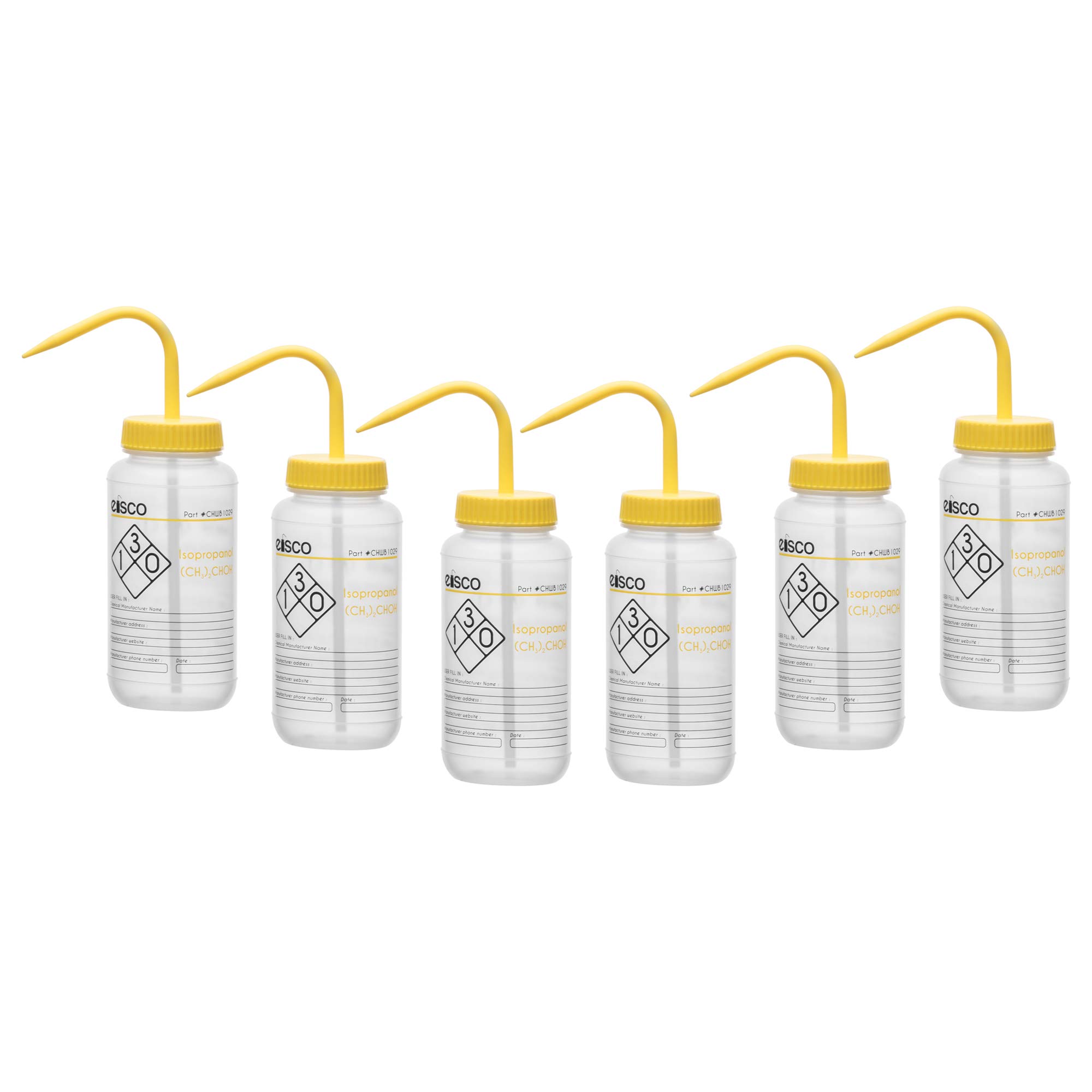 Snapklik.com : EISCO 6PK Wash Bottle For Isopropanol, 500ml - Labeled