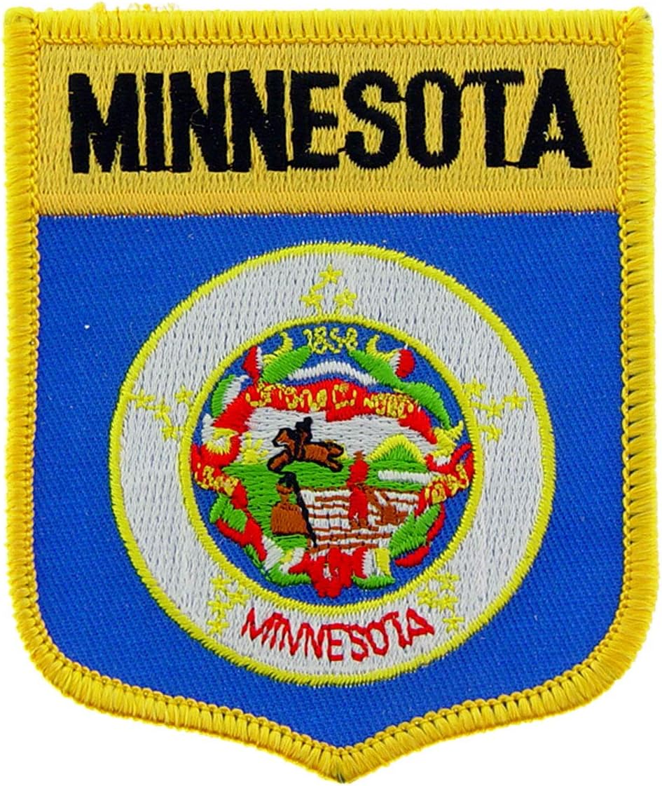 Amazon.com: Minnesota State Flag Shield Embroidered Patch, with Iron-On ...