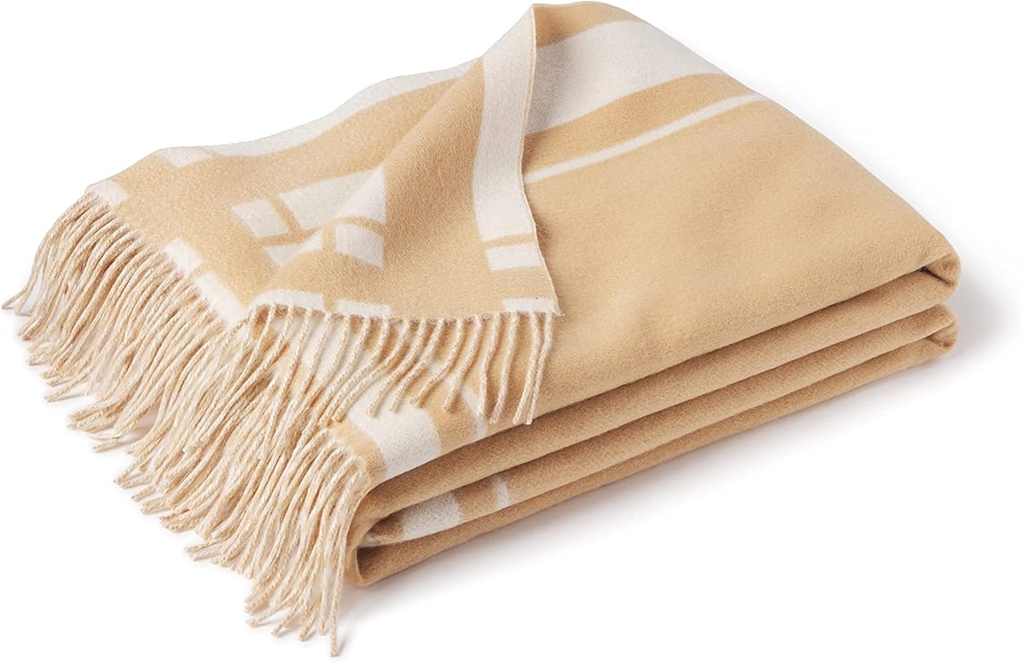 Amazon.com: State Cashmere Reversible Throw Blanket with Fringes ...