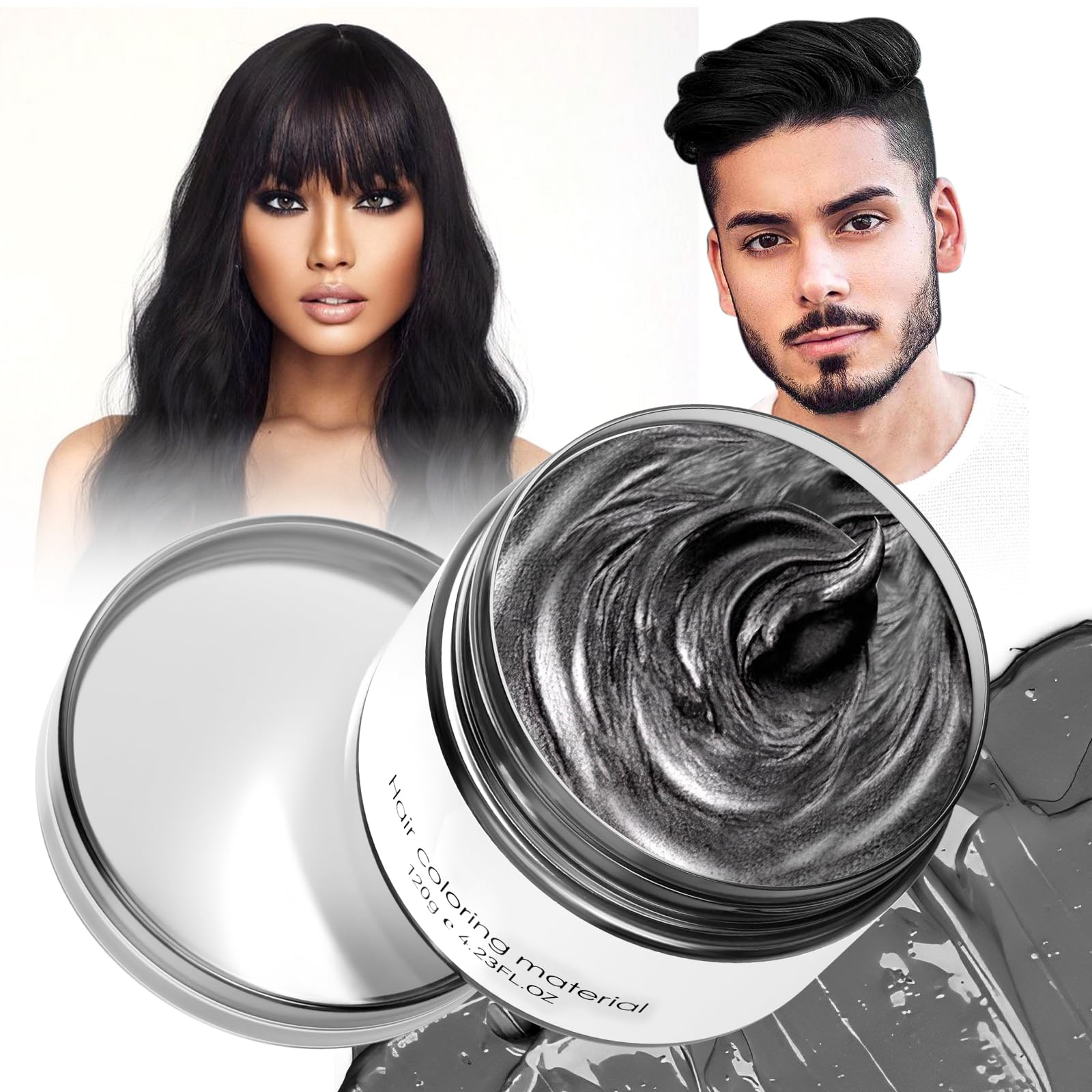 Amazon.com : Black Temporary Hair Dye,Temporary Hair Color Wax,Natural ...