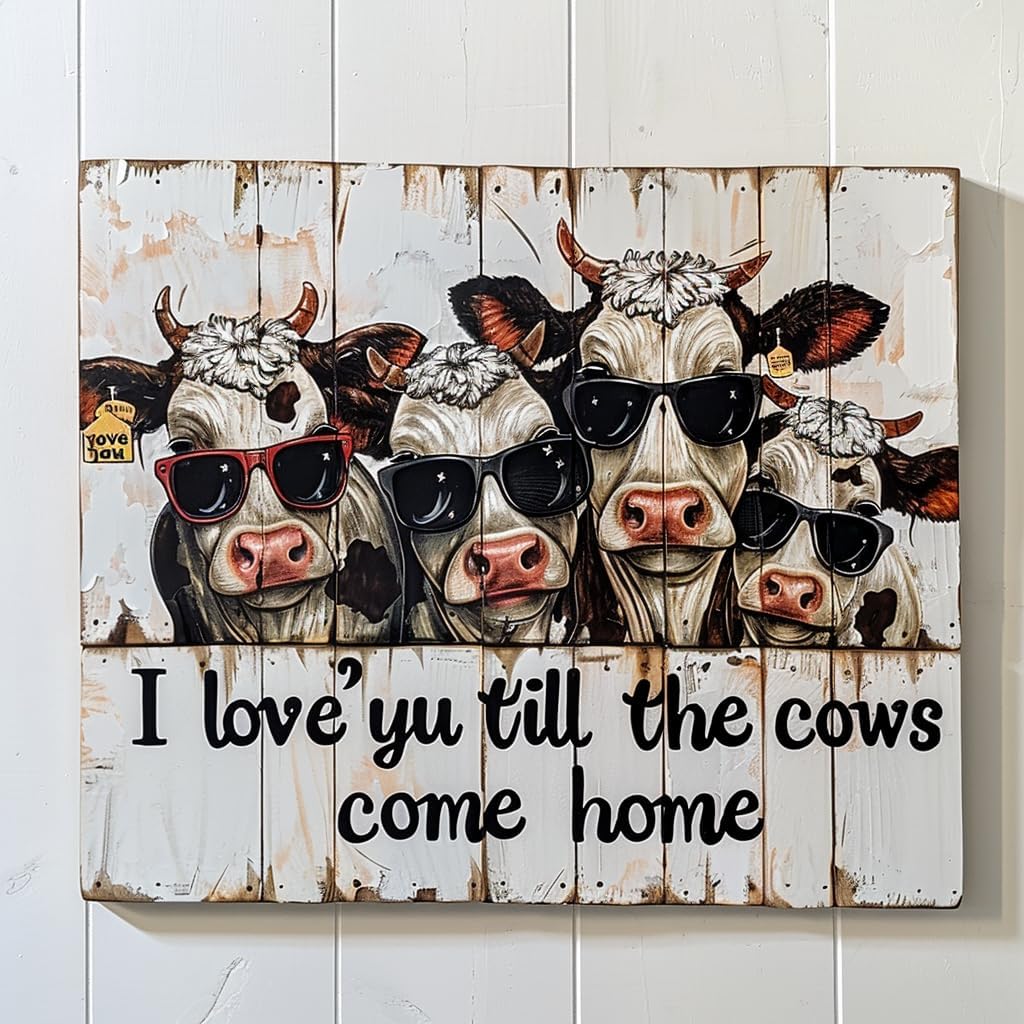Amazon.com: NexmeiliTe I Love You Til The Cows Come Home Nursery Wood ...