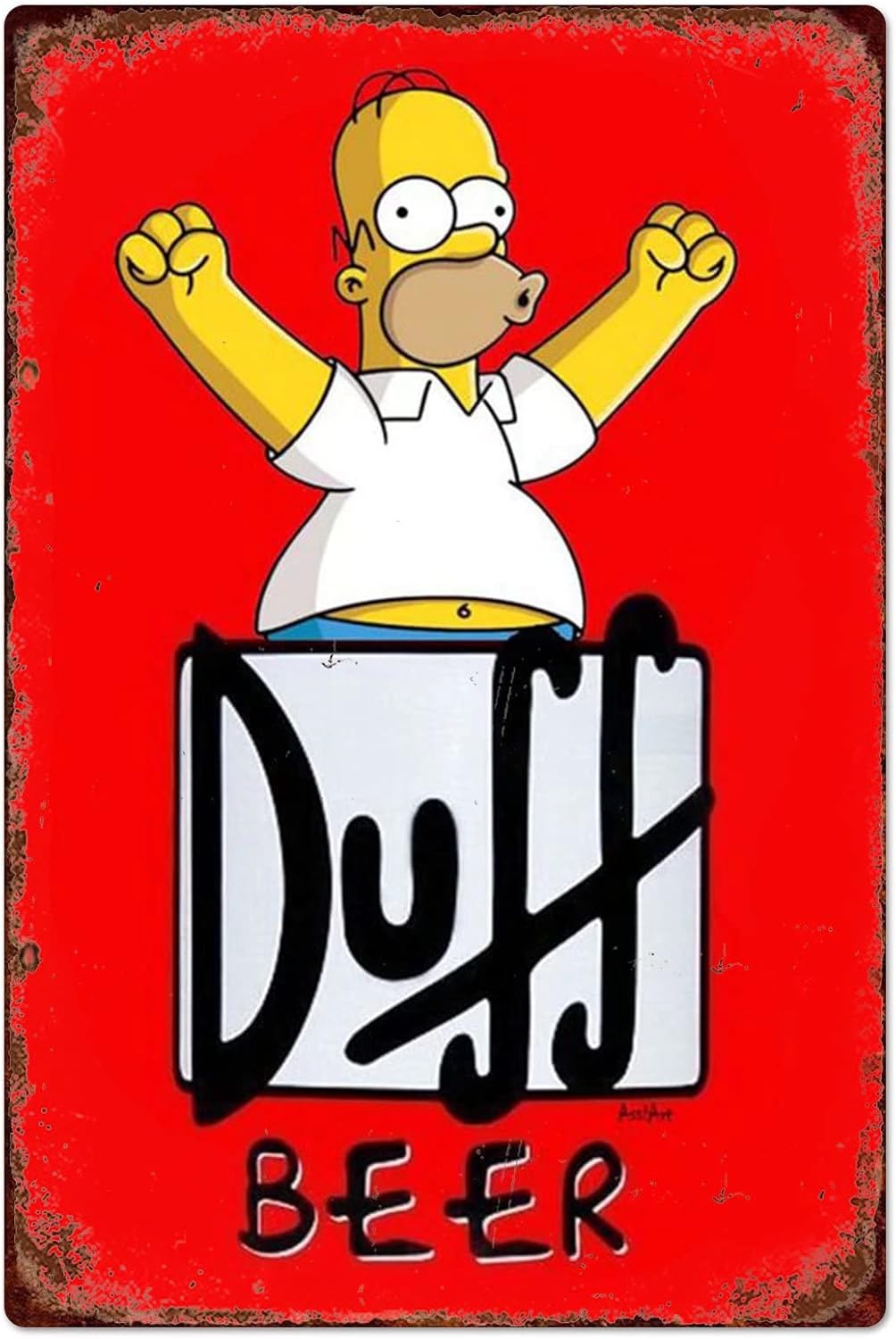 Amazon.com: Vintage Metal Sign Simpsons Homer Duff Beer Poster Tin ...