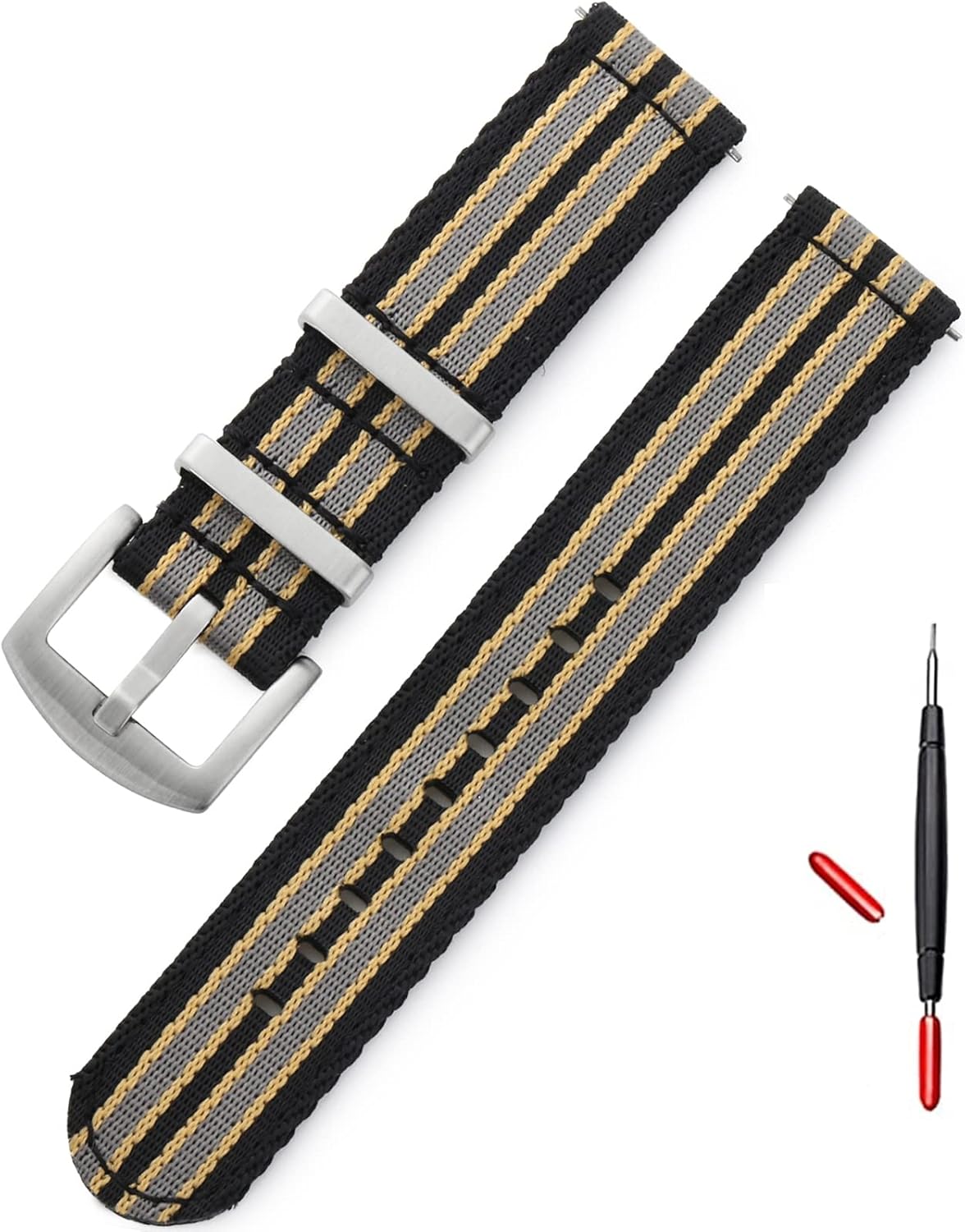 Amazon.com: watchdives Nylon Watch Band 20mm Fast Release Watch Band ...